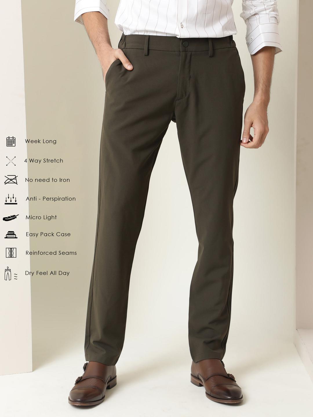 Buy RARE RABBIT Traverse Mid Rise Slim Fit Formal Trouser - Trousers ...