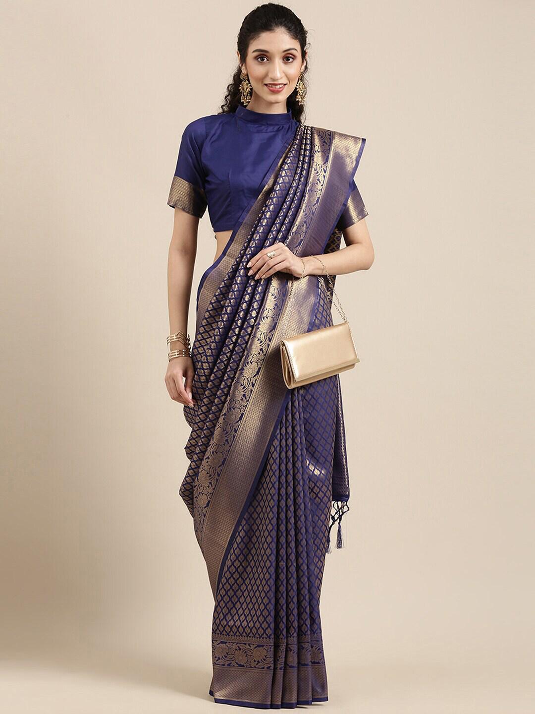 Buy Saree Mall Ethnic Motif Woven Design Zari Banarasi Sarees - Sarees ...