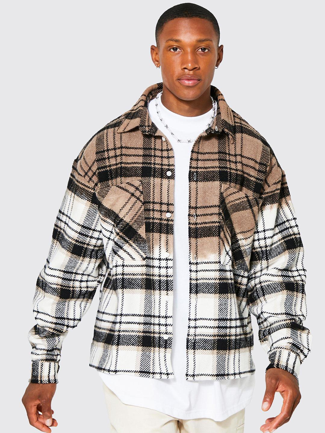 Buy BoohooMAN Checked Boxy Fit Shacket - Shackets for Men 22030608 | Myntra