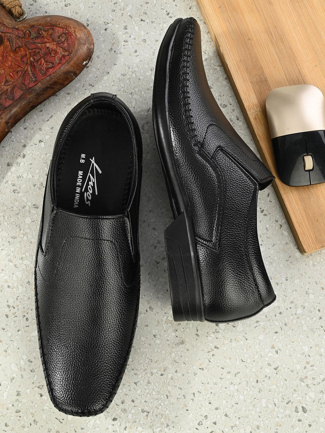 Buy Knoos Men Textured Square Toe Formal Slip On Shoes - Formal Shoes ...