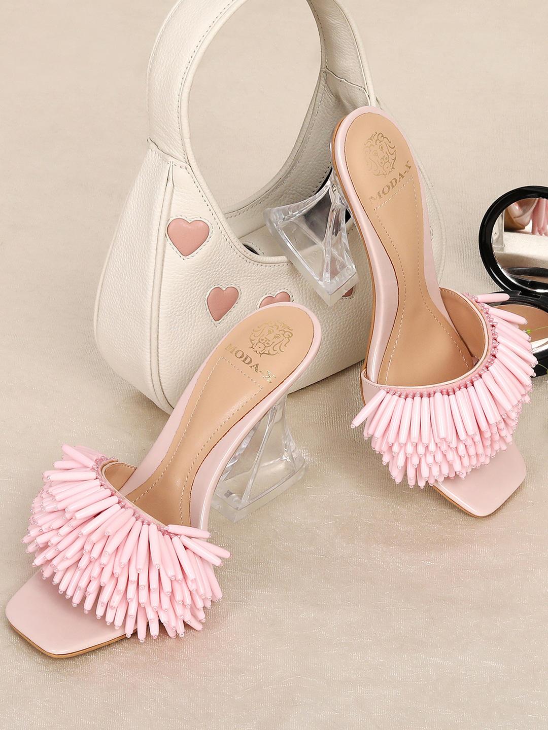 Buy MODA X Embellished Open Toe Block Heels - Heels for Women 22044432 ...