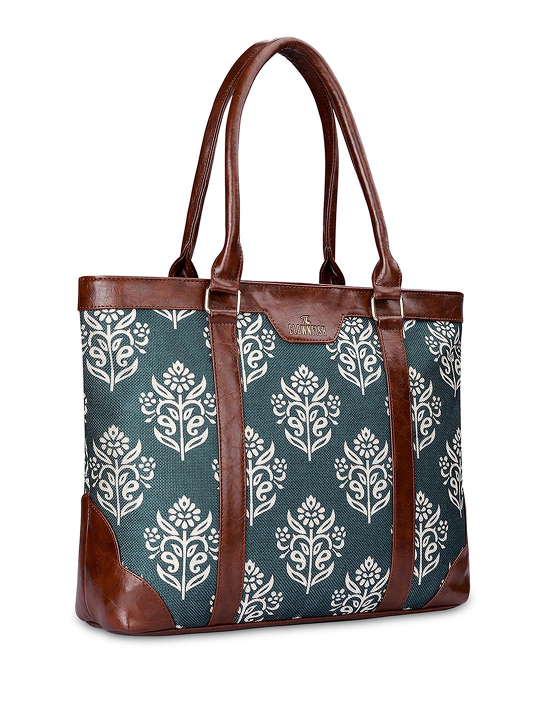 Buy THE CLOWNFISH Miranda Women Printed Jute Laptop Bag - Laptop Bag ...