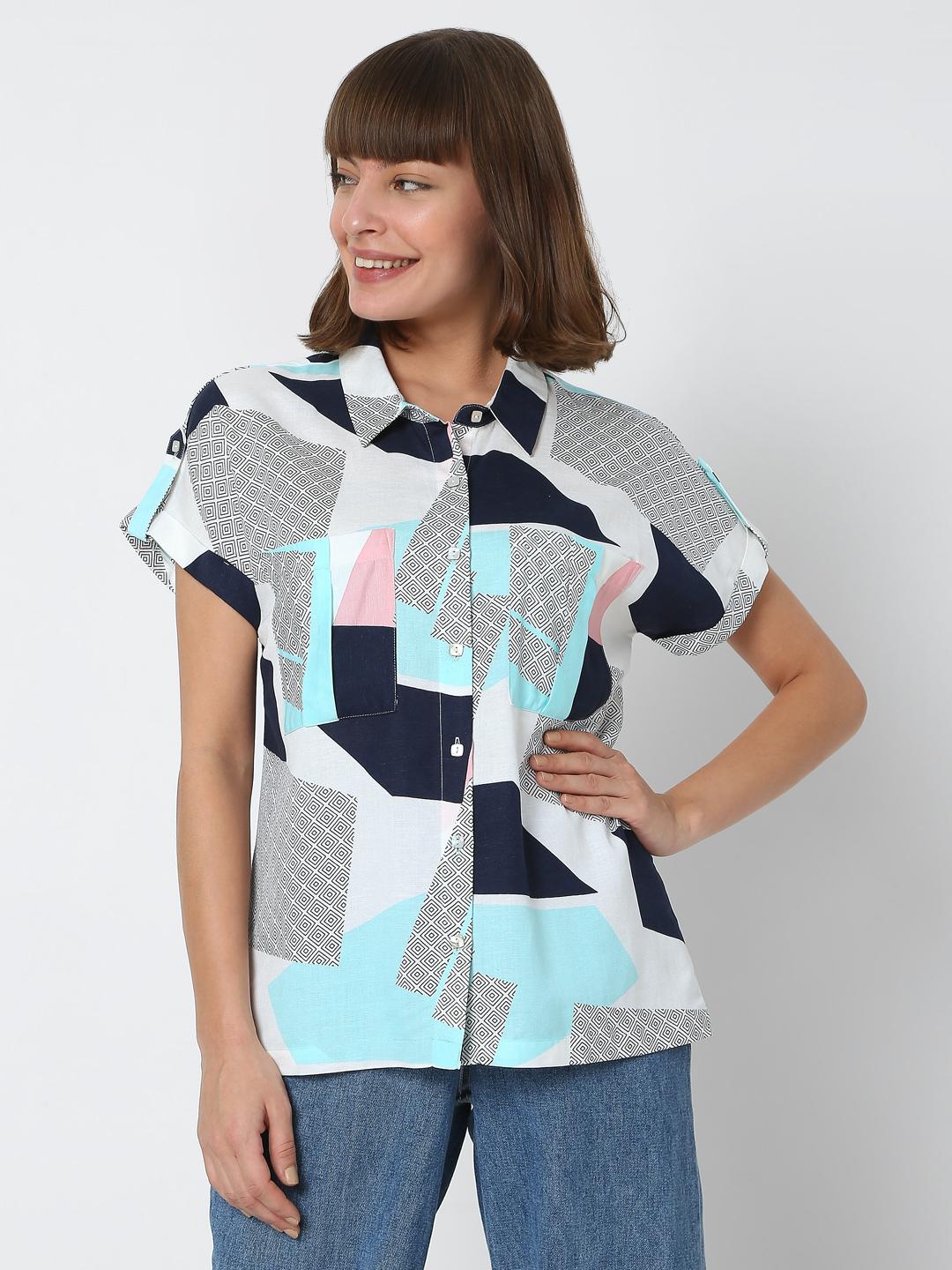 Buy Vero Moda Geometric Printed Casual Shirt - Shirts for Women ...
