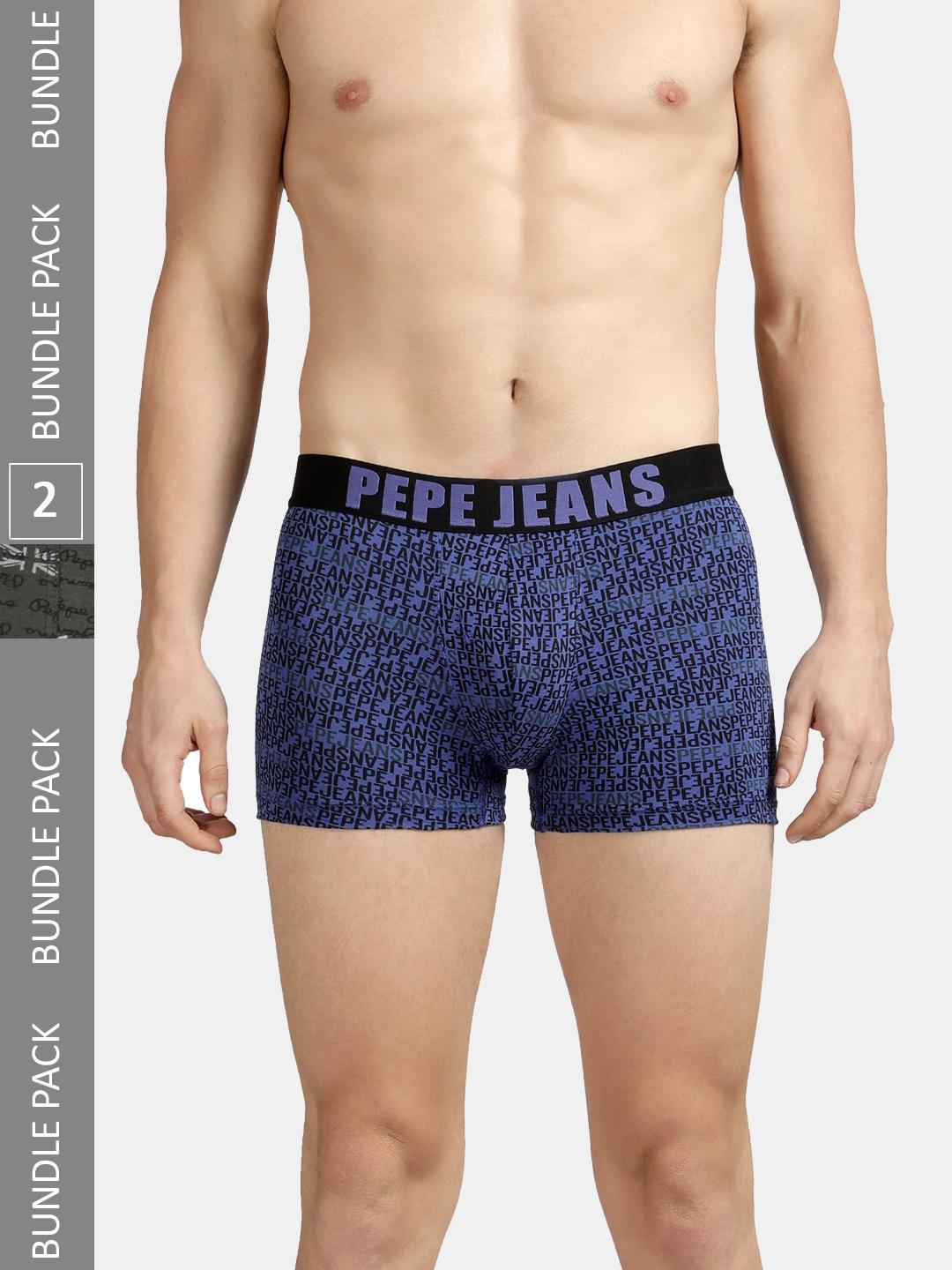 Buy Pepe Jeans Pack Of 2 Printed Cotton Trunks 8904311372240 - Trunk ...