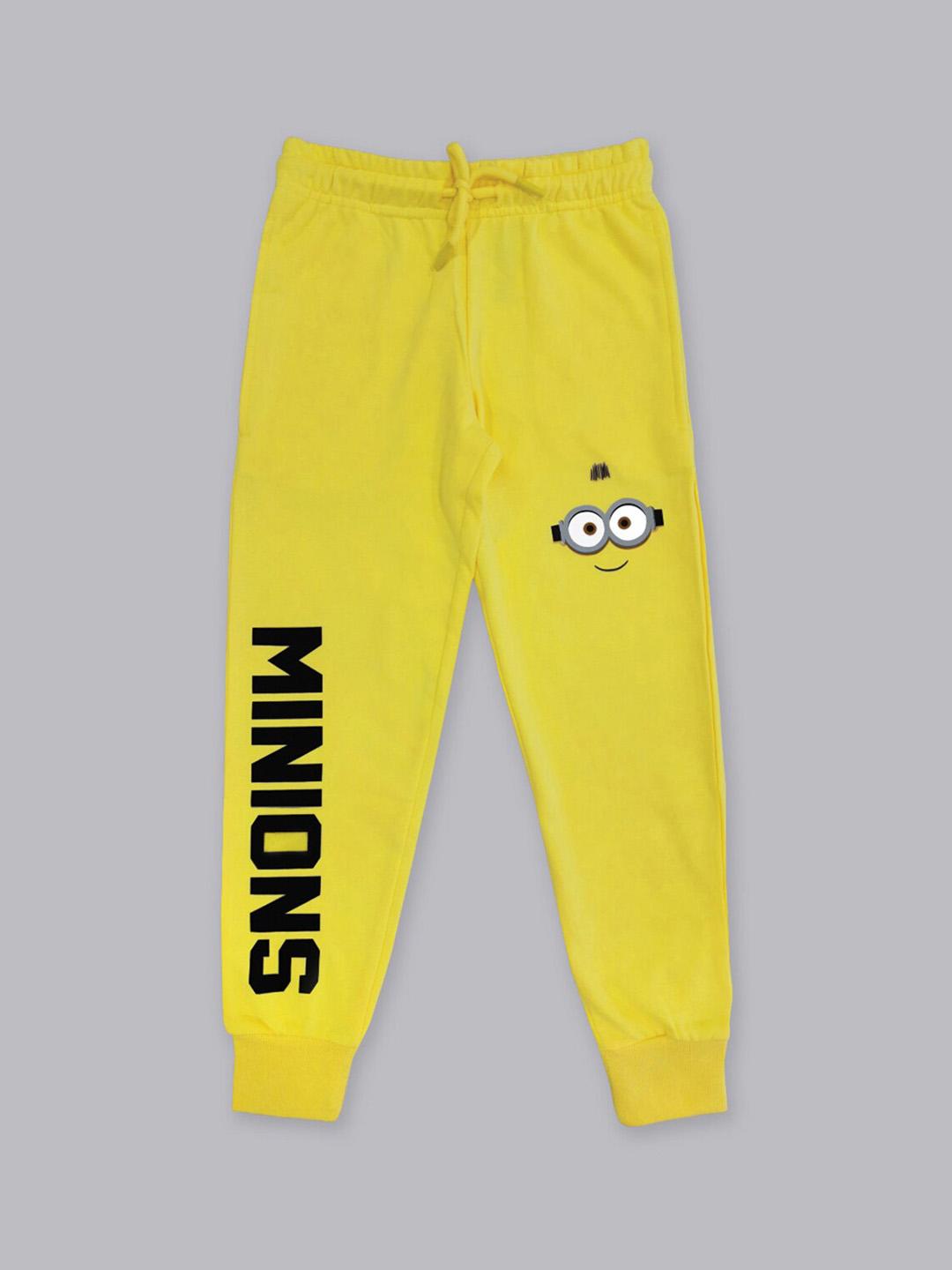 Buy Kids Ville Boys Minions Printed Cotton Joggers - Track Pants for ...