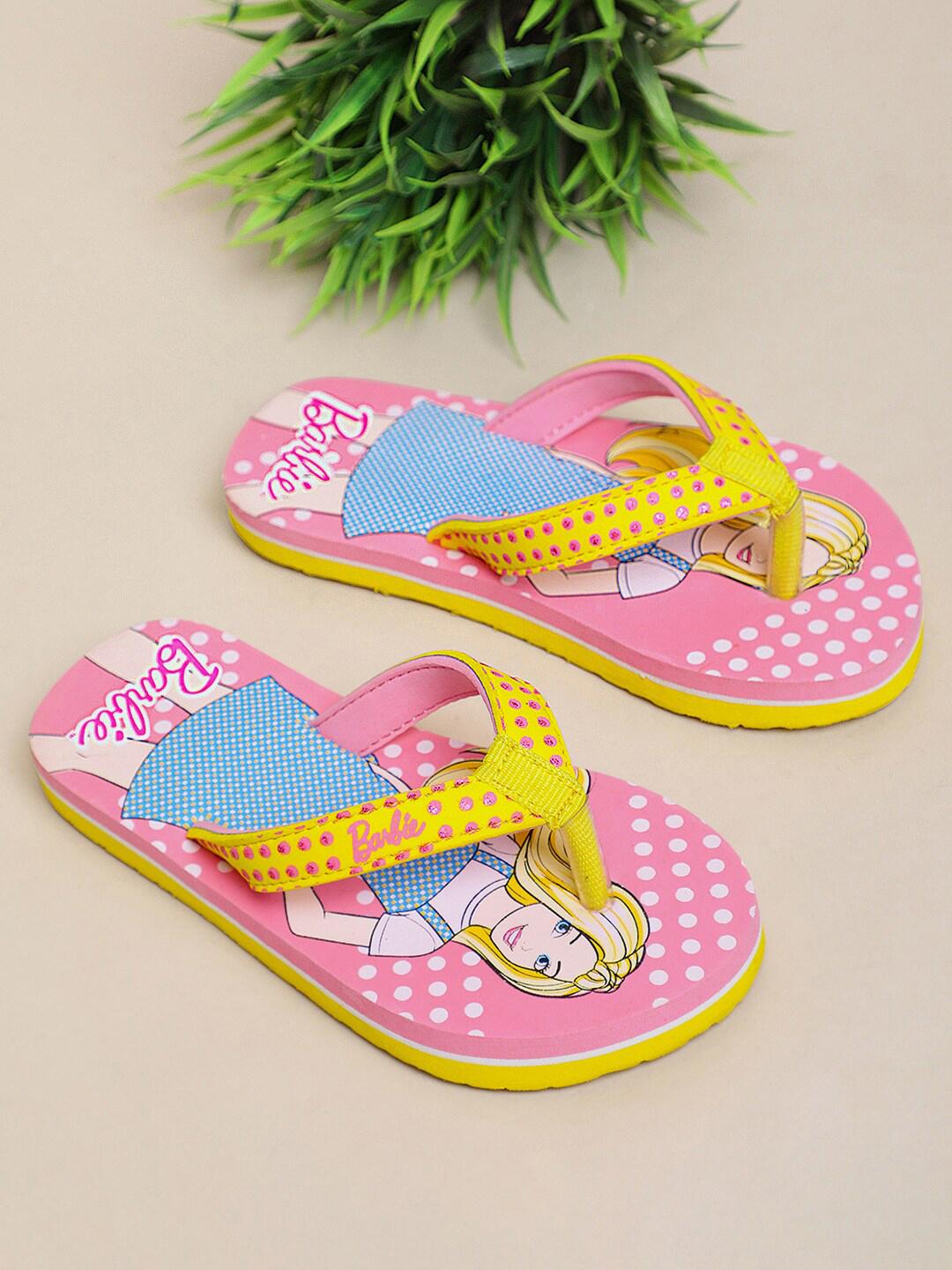 Buy Kids Ville Girls Barbie Printed Thong Flip Flops - Flip Flops for ...