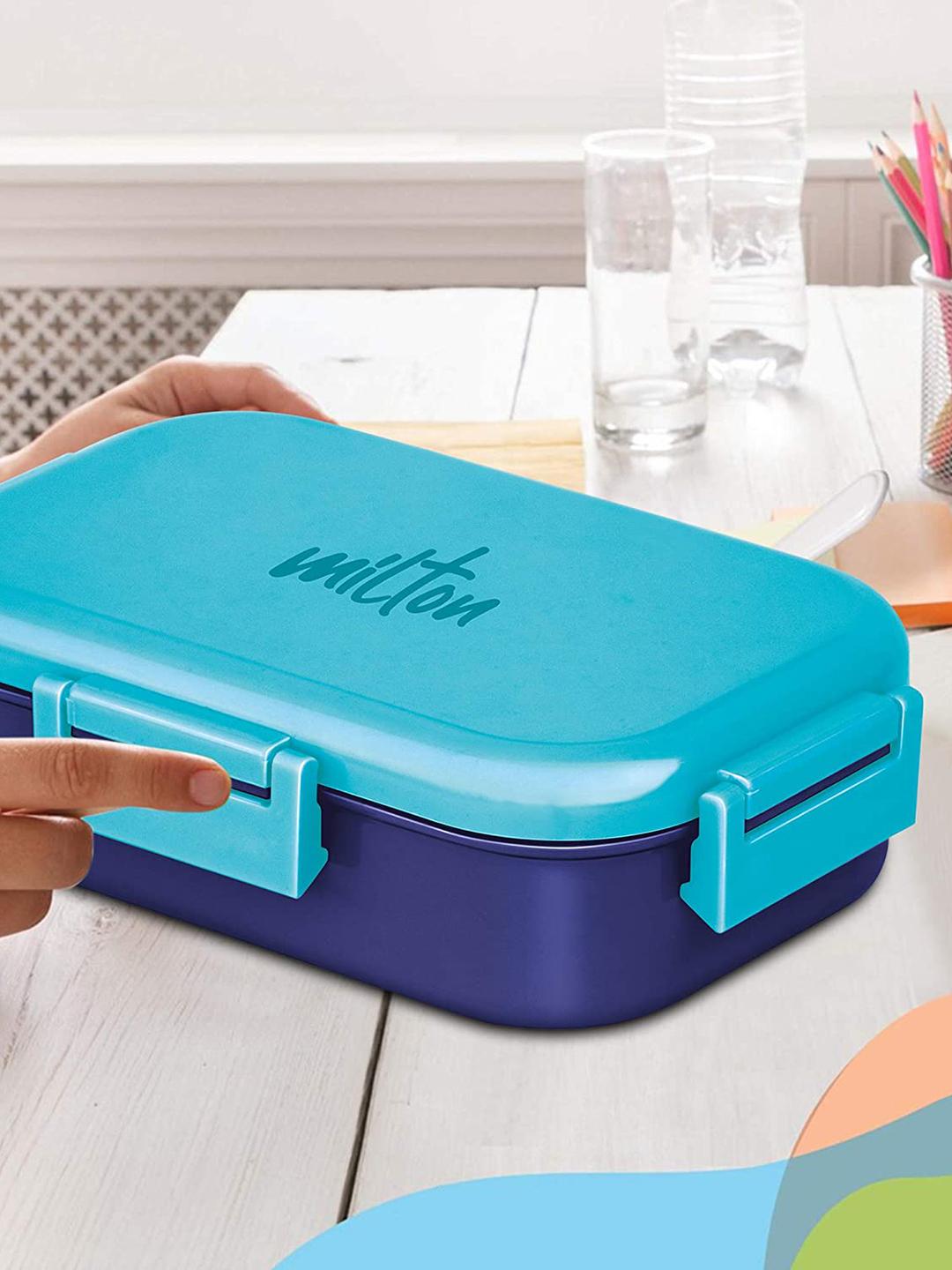 Buy Milton Senior Flatmate Blue Inner Stainless Steel Tiffin Box 700 Ml ...