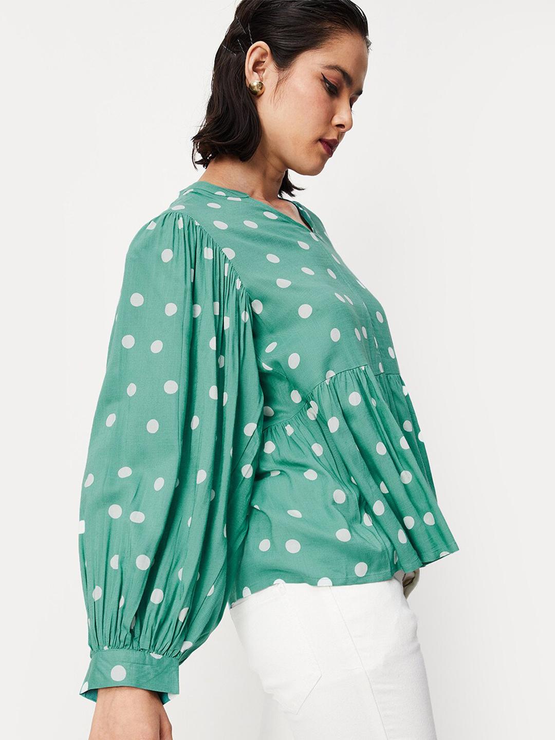 Buy Max Blue Print Top - Tops for Women 22120414 | Myntra