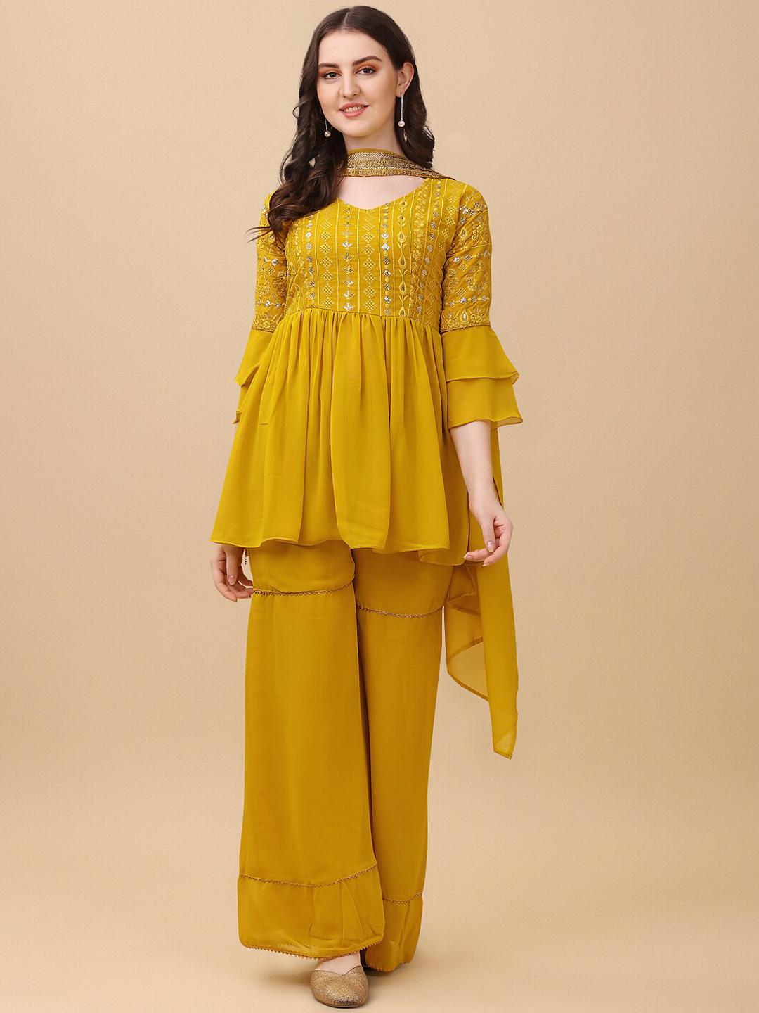 Buy Virah Fashion Floral Embroidered Sequinned Anarkali Kurti With ...