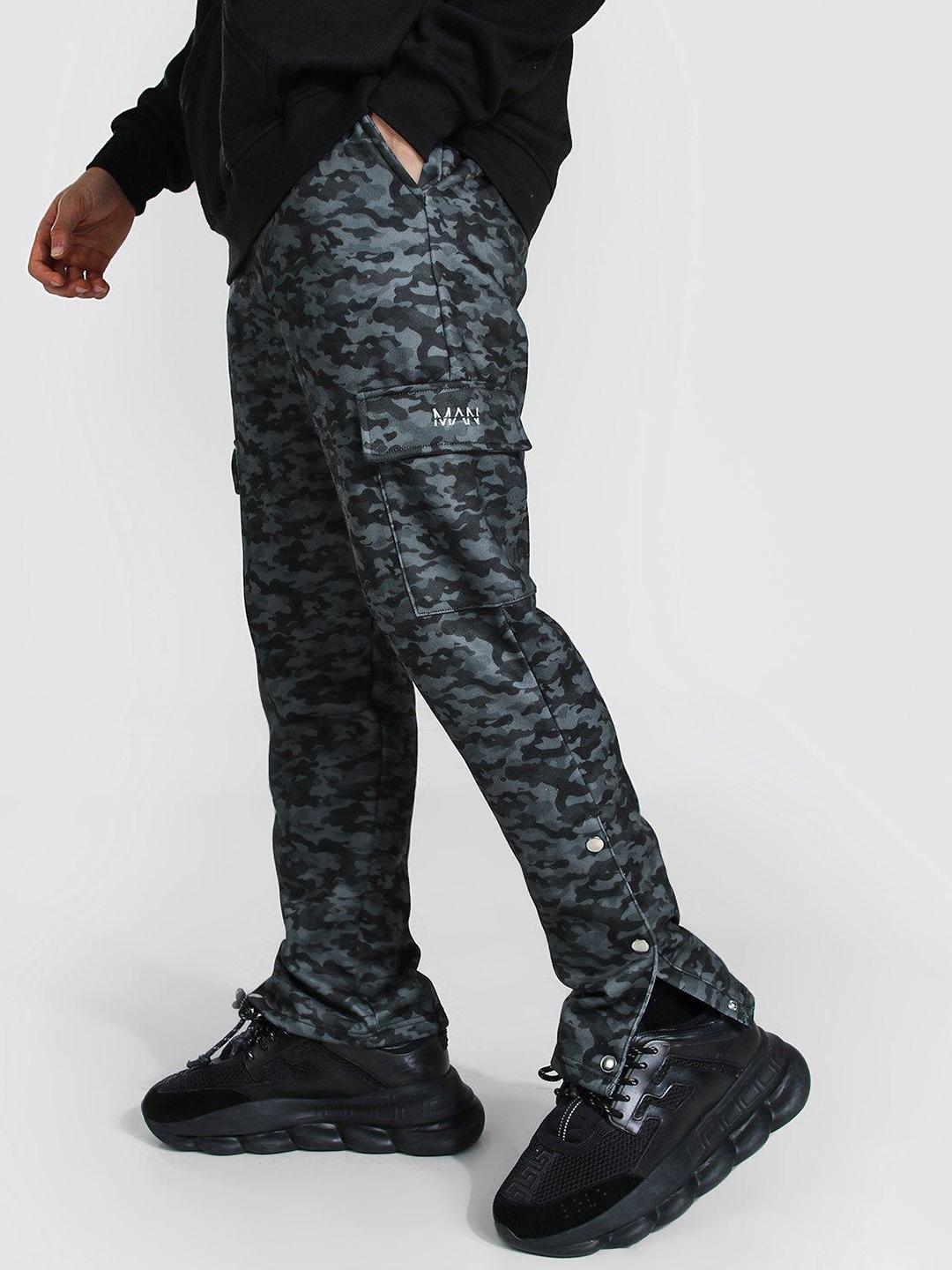 Buy BoohooMAN Camouflage Printed Slim Fit Cargos - Trousers for Men ...