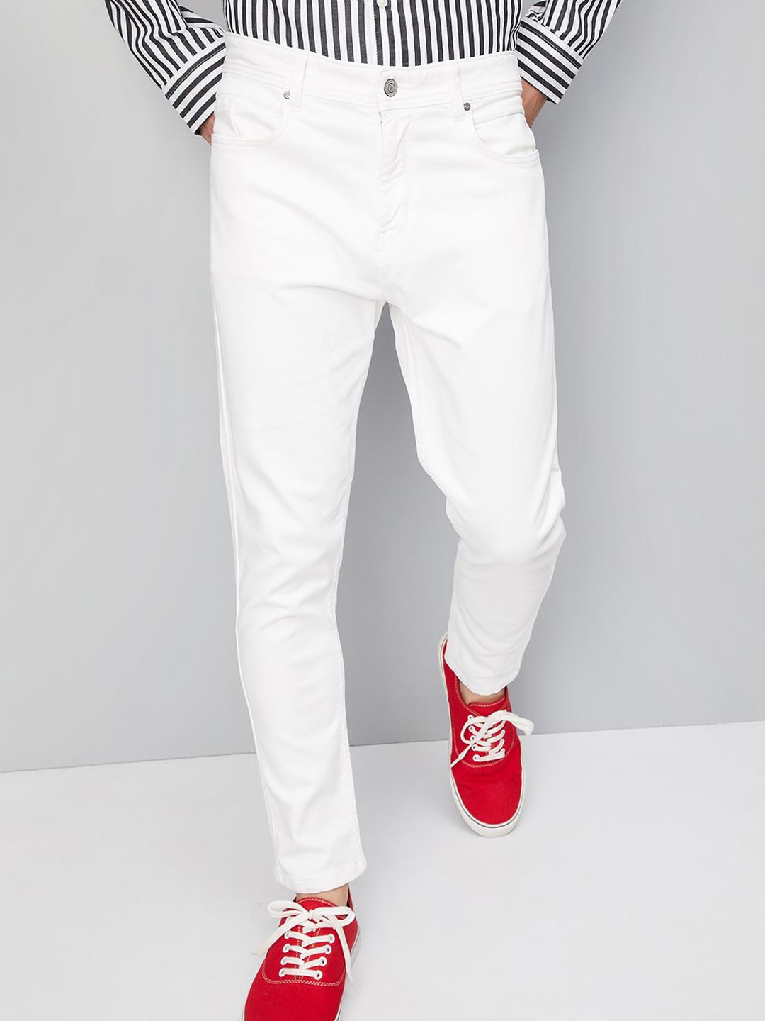 Buy Max Men White Low Distress Stretchable Jeans - Jeans for Men ...