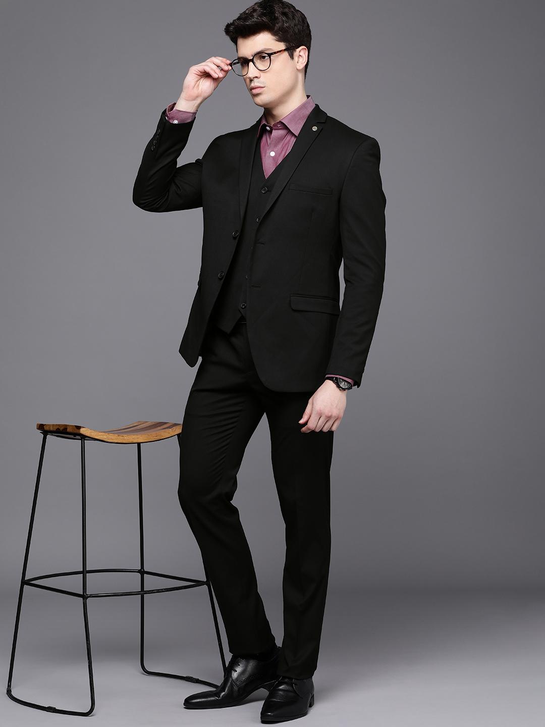 Buy Theme Sollid Single Breasted Slim Fit 3 Piece Formal Suit - Suits ...