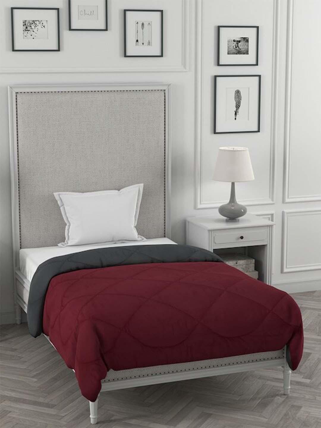 Buy Hammer Home Maroon & Grey 150GSM Microfiber AC Room Reversible ...