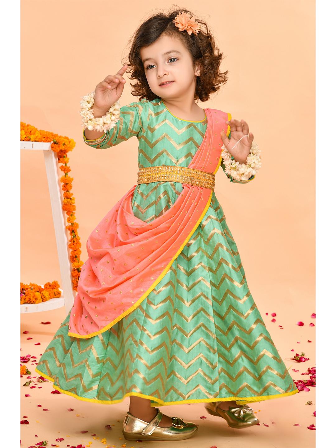 Buy SAKA DESIGNS Jacquard Ethnic Dress - Ethnic Dresses for Girls ...