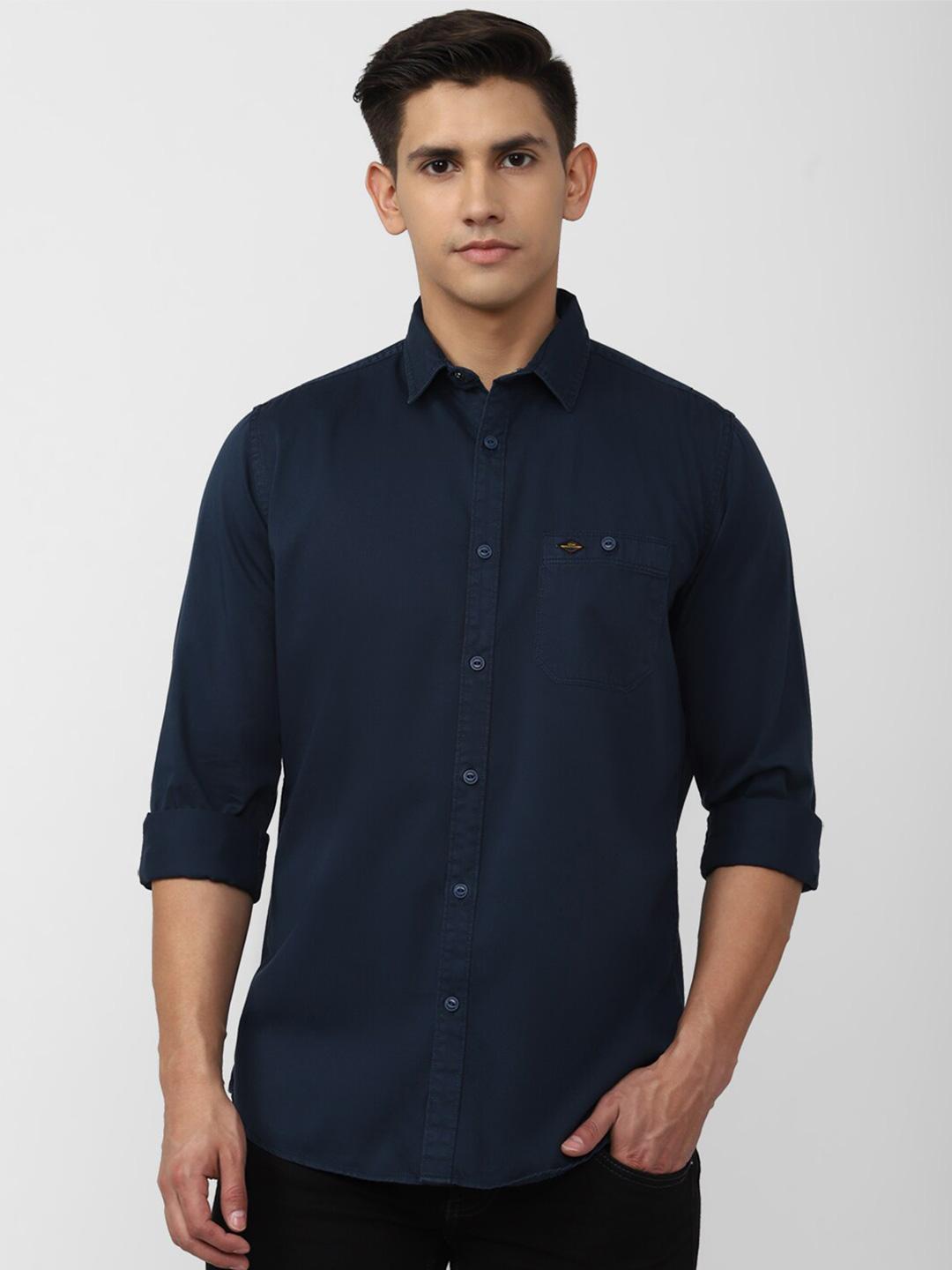 Buy VAN HEUSEN DENIM LABS Spread Collar Slim Fit Cotton Casual Shirt ...