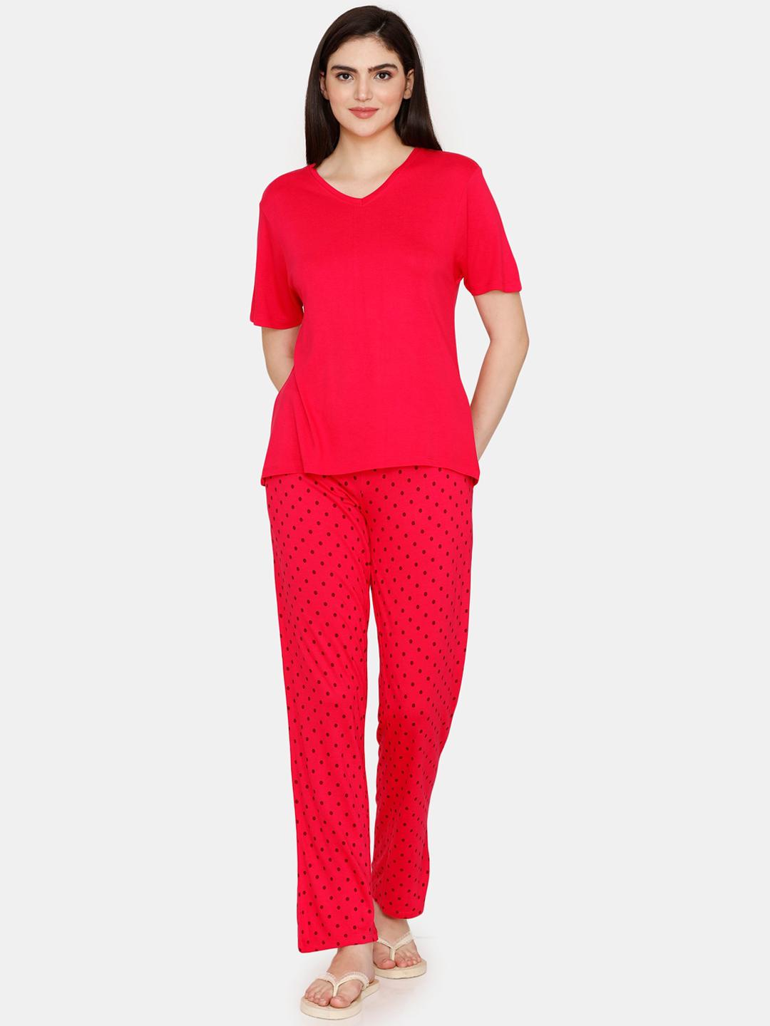 Buy Zivame Polka Dots Printed Night Suit - Night Suits for Women ...
