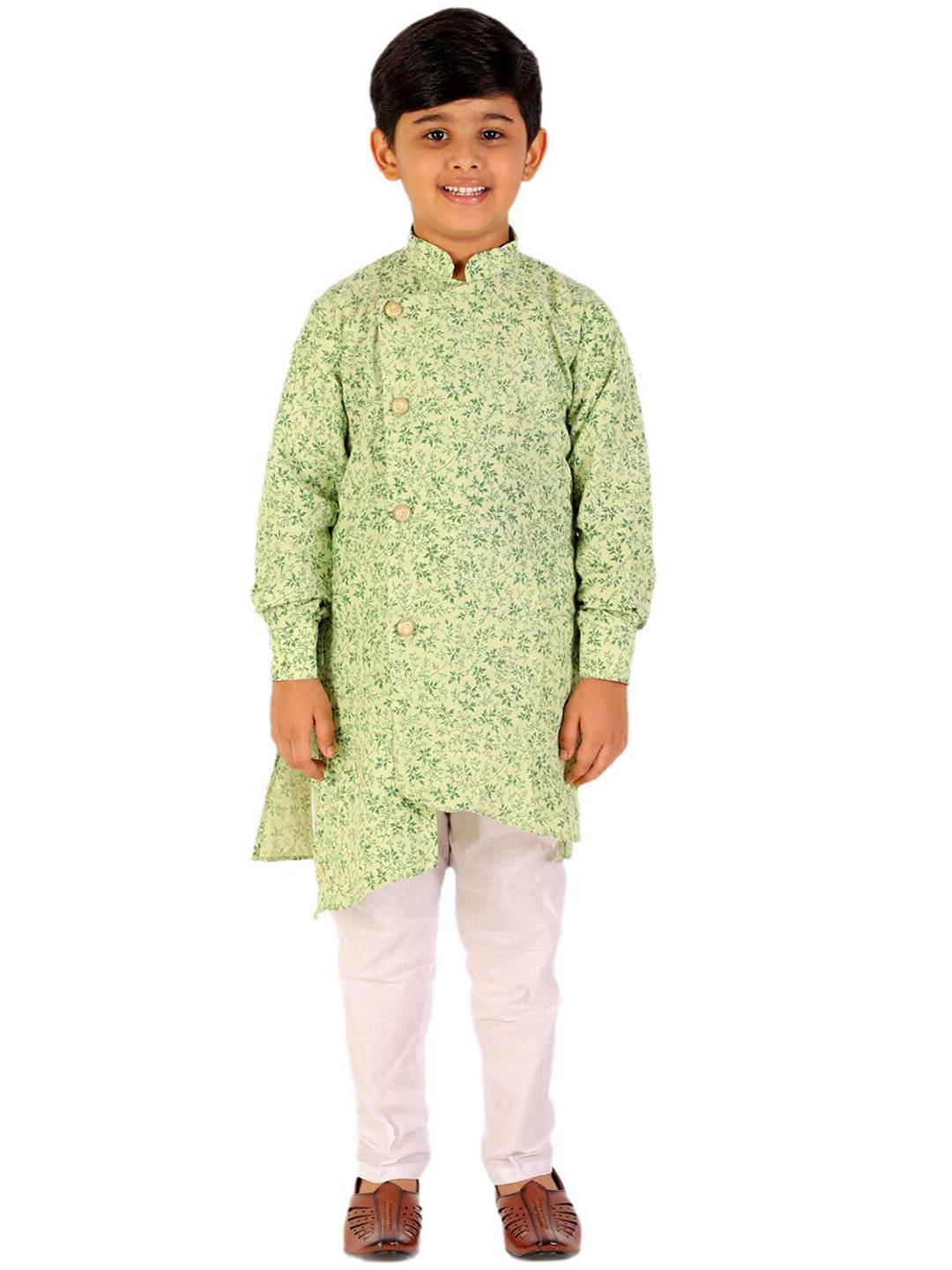 Buy Pro Ethic STYLE DEVELOPER Boys Asymmetric Floral Printed Kurta With ...