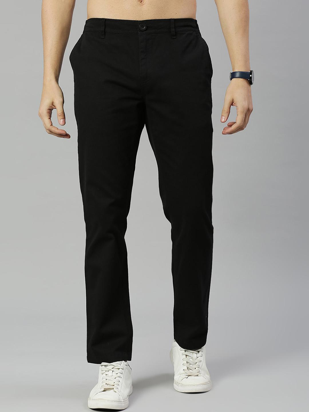 Buy HERE&NOW Men Classic Slim Fit Easy Wash Cotton Lycra Chinos ...