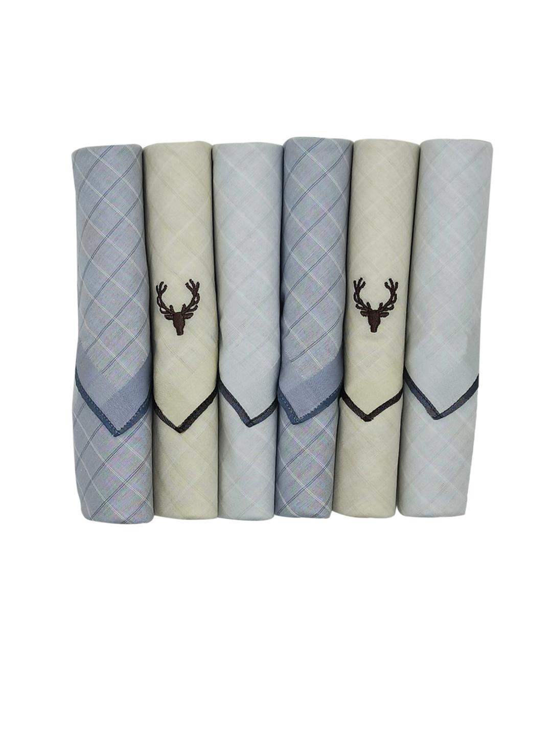 Buy Allen Solly Men Pack Of 6 Checked Cotton Handkerchief ...