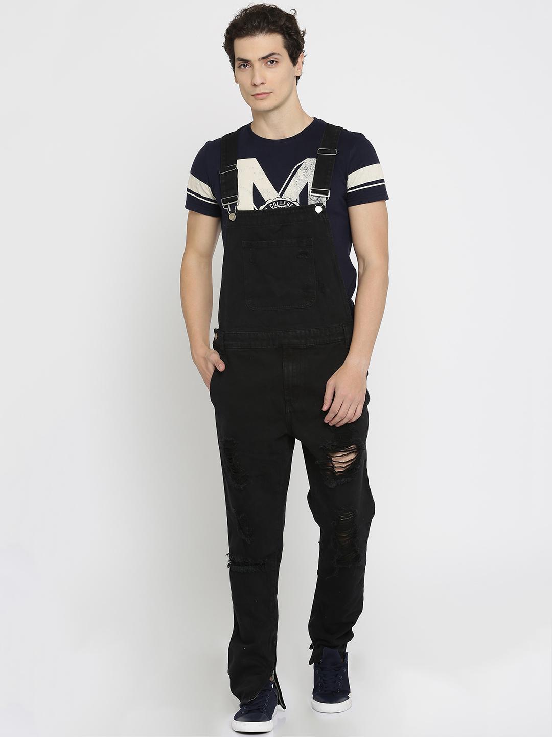 Buy FOREVER 21 Black Denim Dungarees - Dungarees for Men 2220791 | Myntra