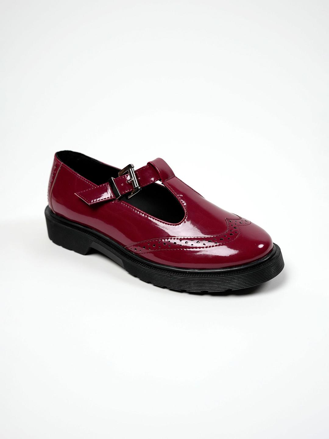 Buy Theater Women Hamiltons Angelica Cherry Brogues Loafers - Casual ...
