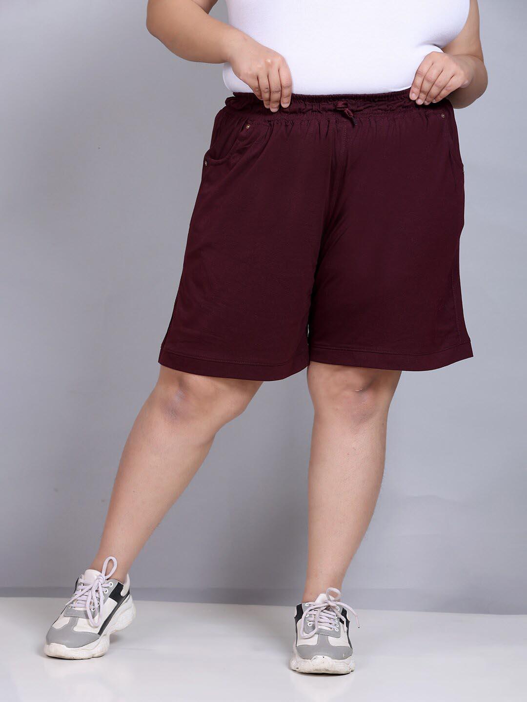 Buy CUPID Women Plus Size Mid Rise Sports Shorts - Shorts for Women ...