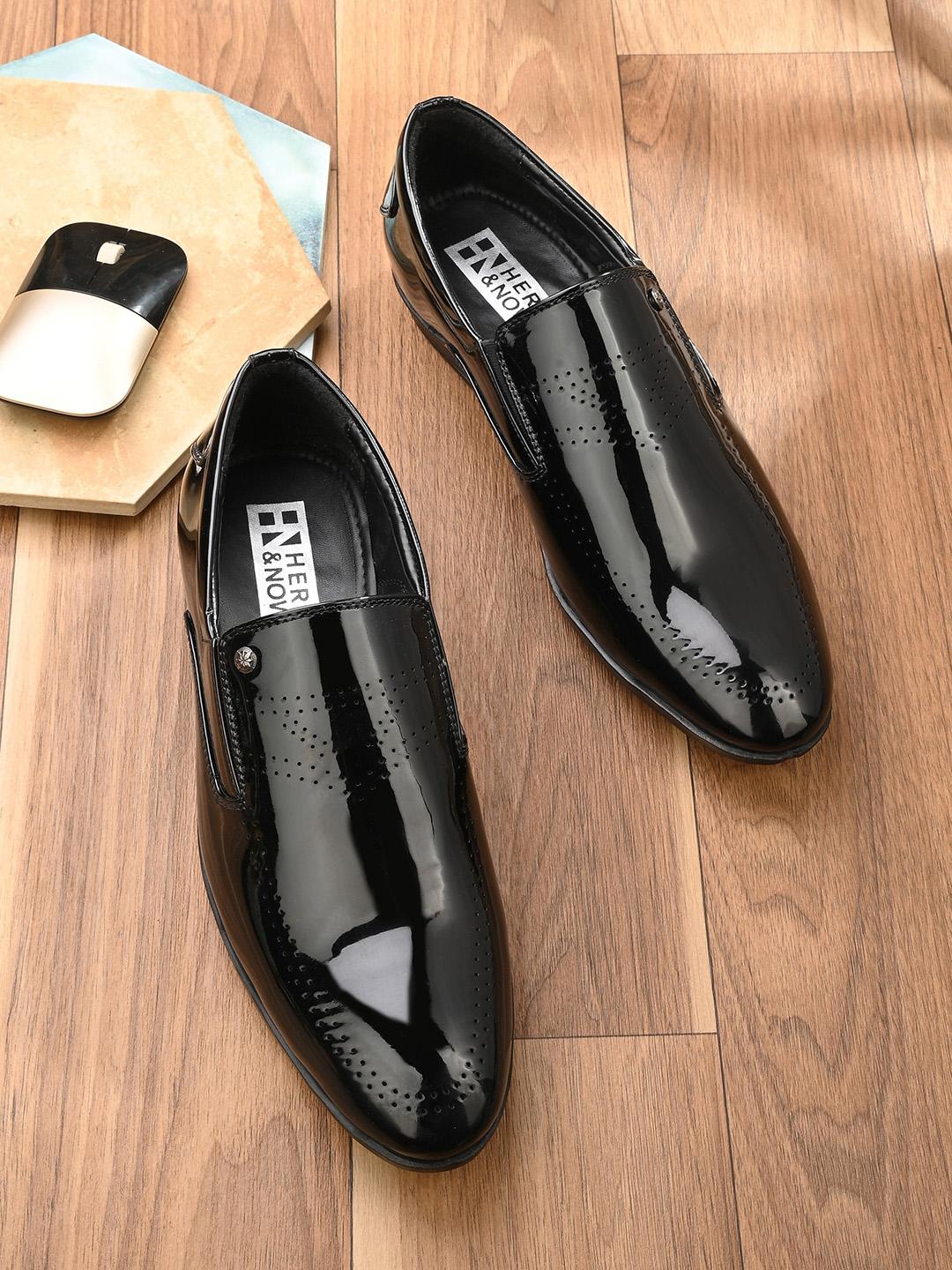 Buy HERE&NOW Men Textured Formal Slip On Shoes - Formal Shoes for Men ...