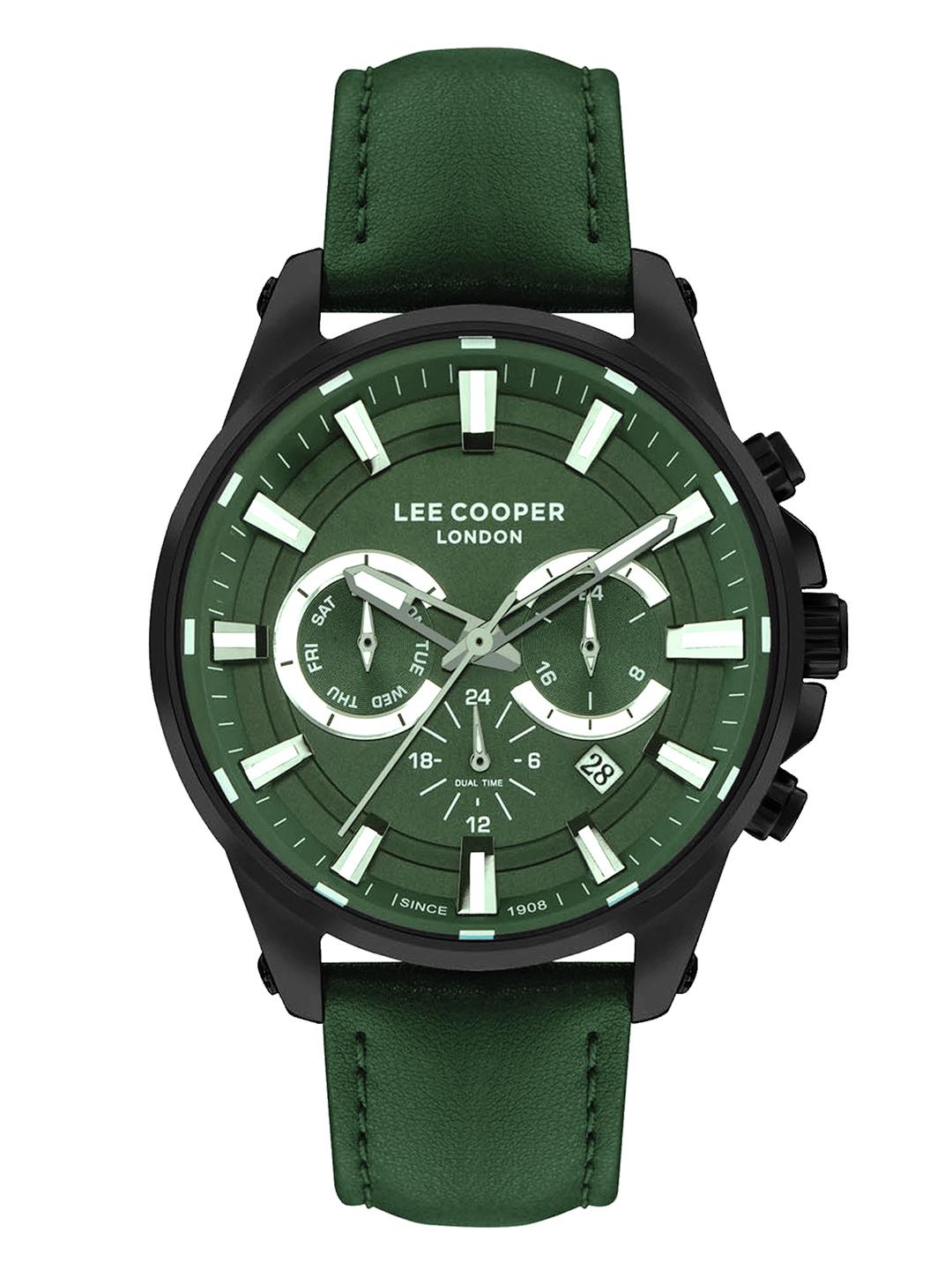 Buy Lee Cooper Men Brass Leather Straps Digital Multi Function Watch ...