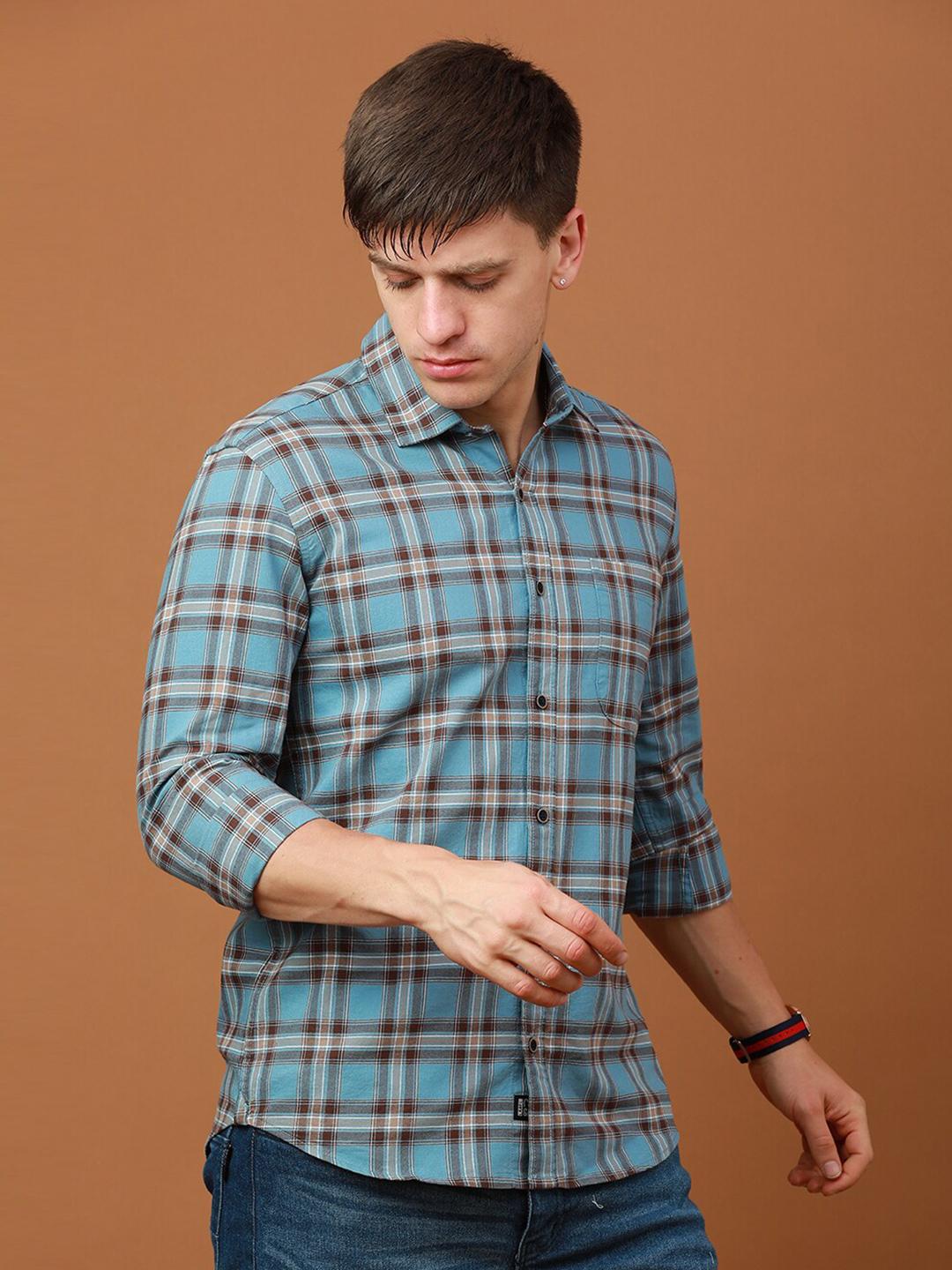 Buy FOGA Tartan Checks Checked Pure Cotton Casual Shirt - Shirts for ...