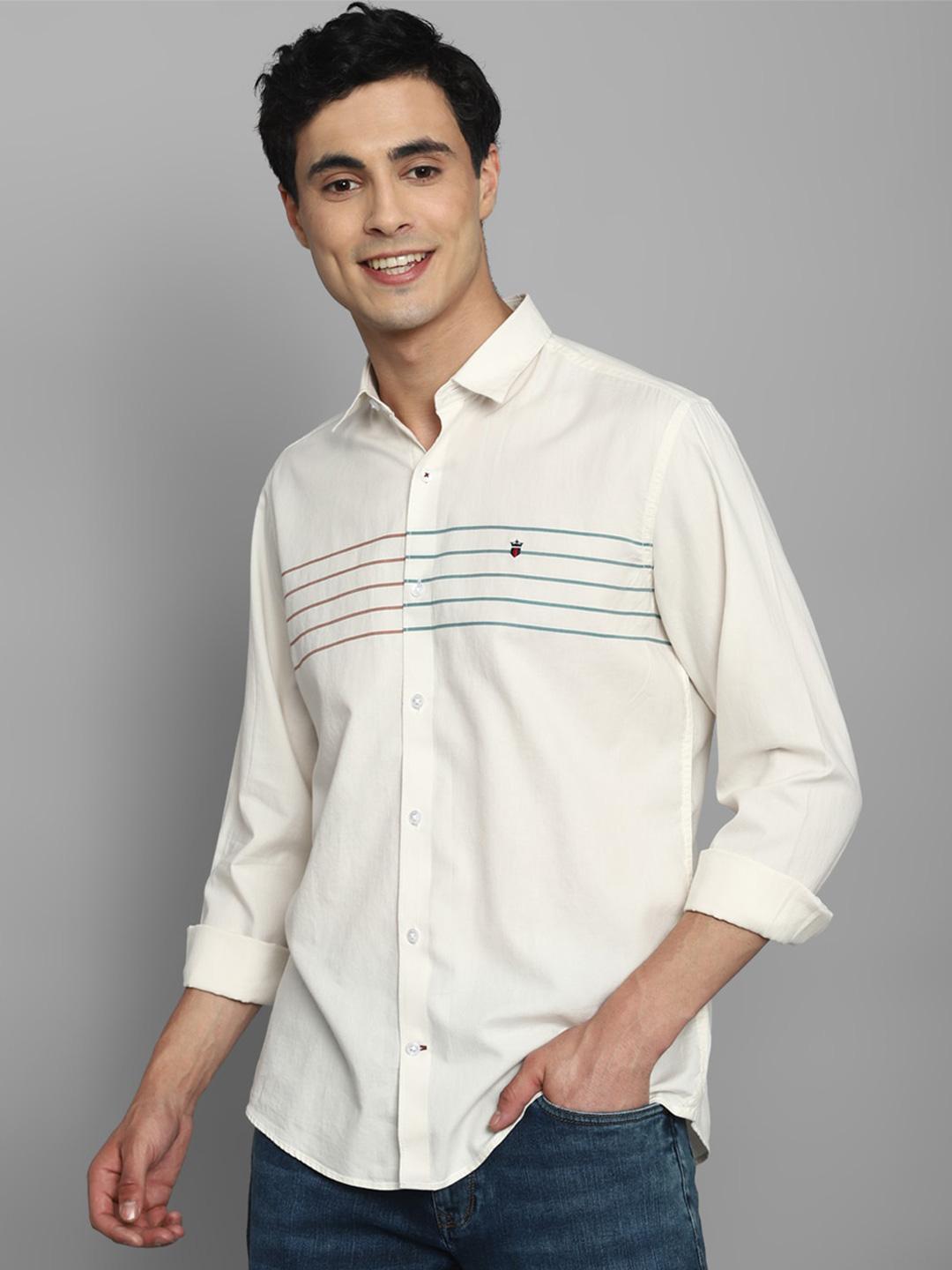Buy Louis Philippe Sport Men Slim Fit Horizontal Stripes Striped Pure ...