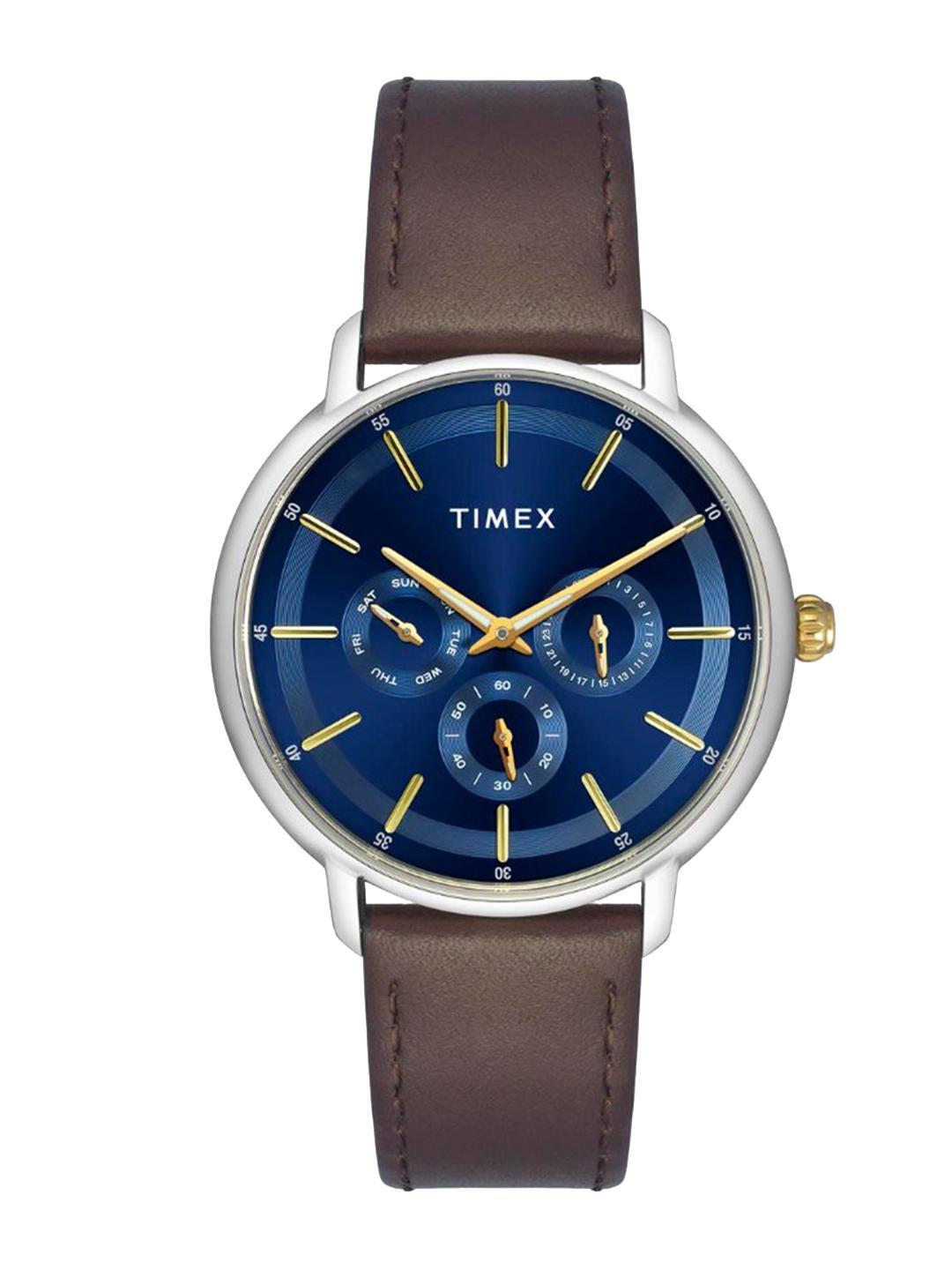 Buy Timex Men Embellished Leather Wrap Around Straps Analogue Watch ...