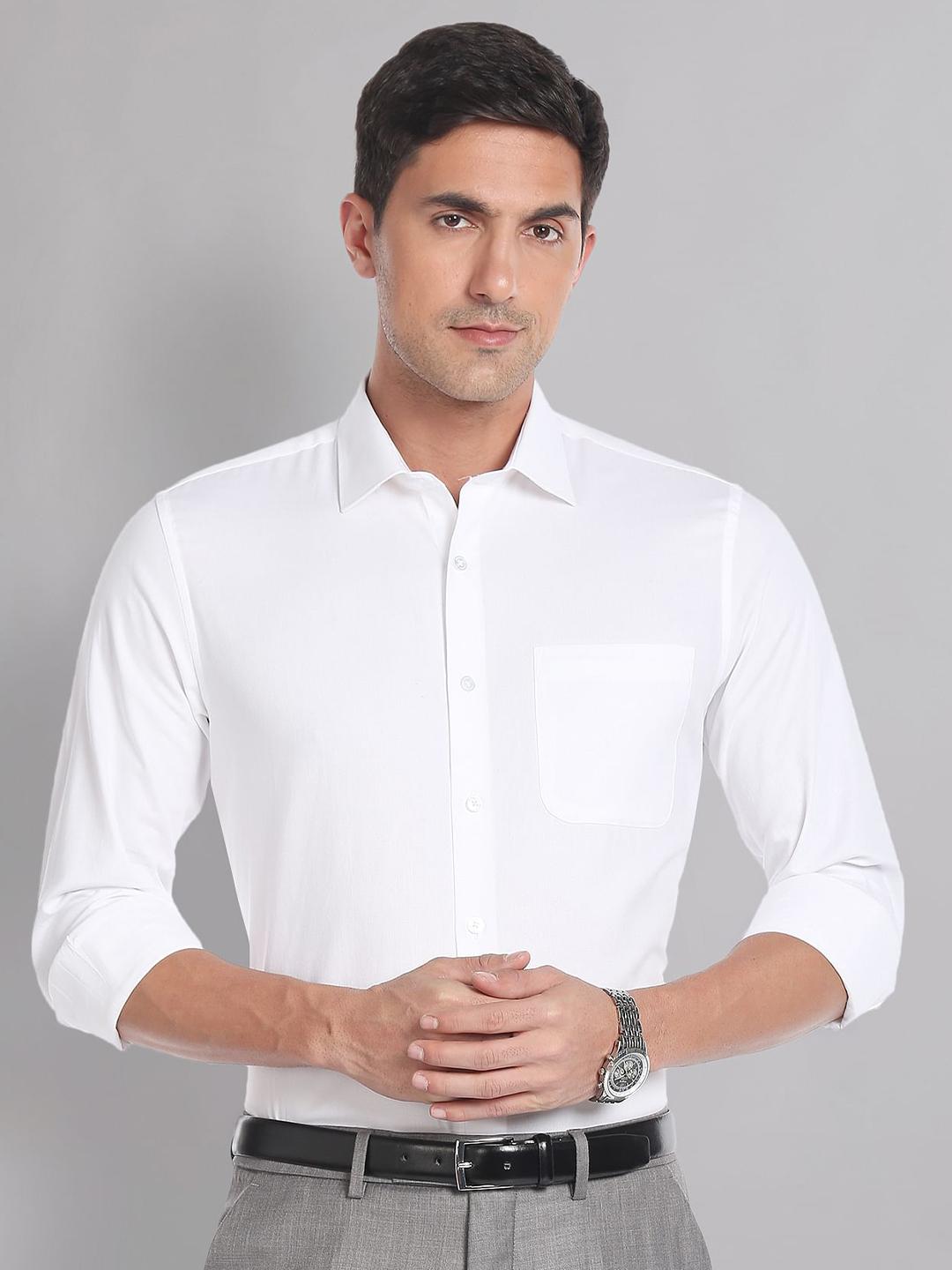 Buy AD By Arvind Solid Pure Premium Cotton Formal Shirt - Shirts for ...