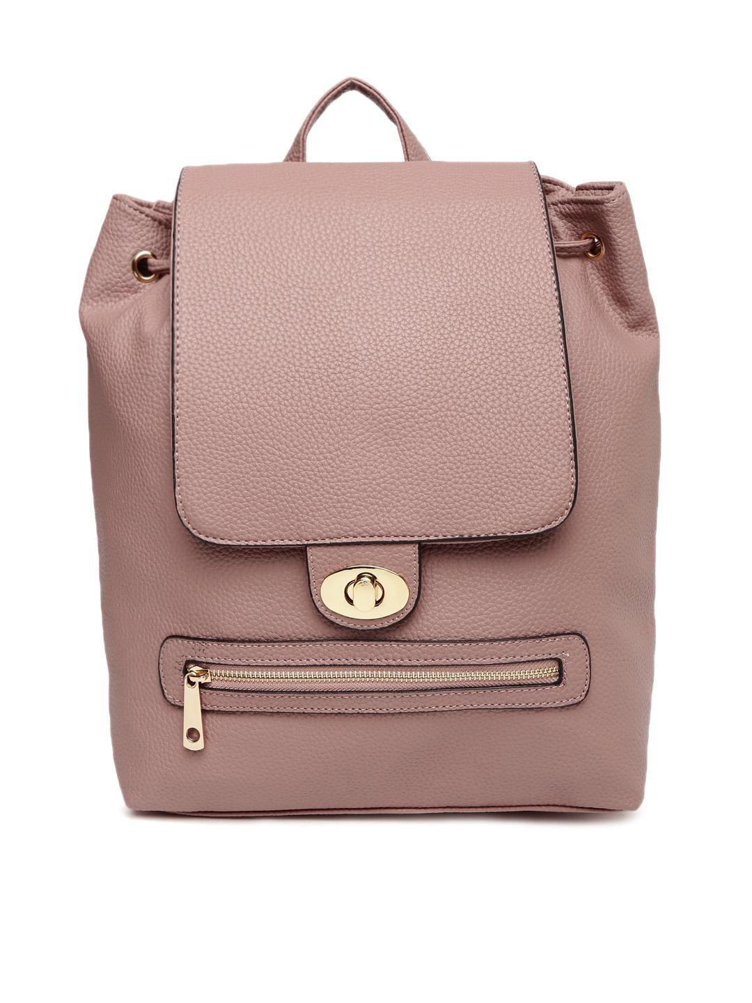 Buy DressBerry Women Pink Textured Backpack - Backpacks for Women ...