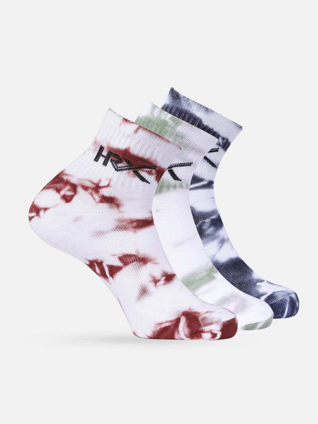 Buy HRX By Hrithik Roshan Men Pack Of 3 Tie & Dye Above Ankle Length ...