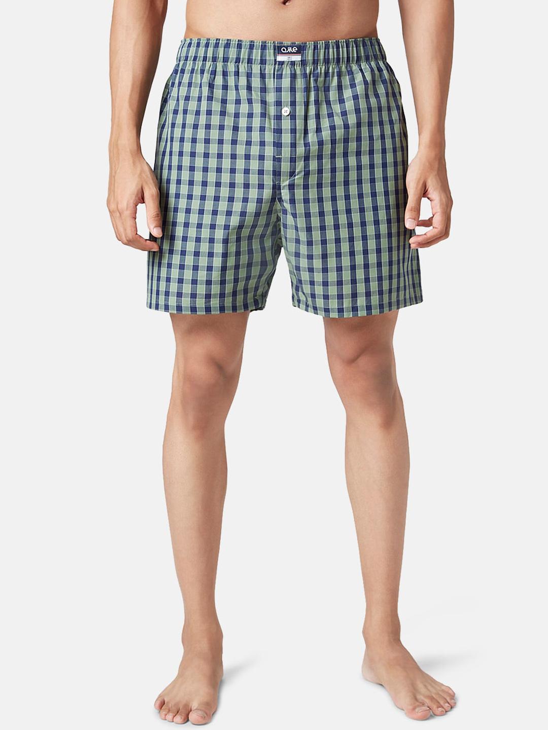 Buy Ajile By Pantaloons Men Checked Pure Cotton Boxers 110112408GREEN ...