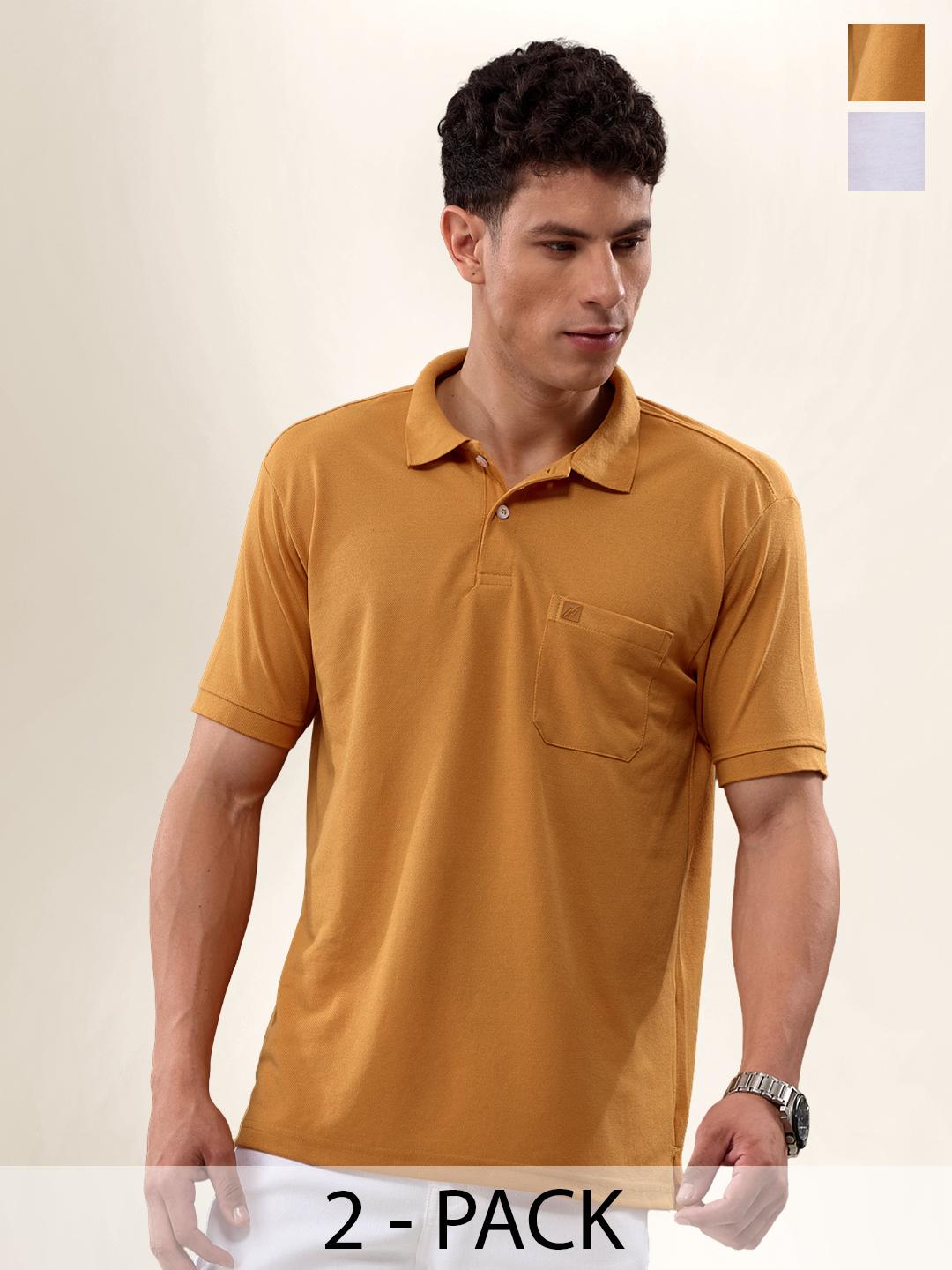 Buy LUX NITRO Pack Of 2 Polo Collar Anti Odour T Shirt - Tshirts for ...