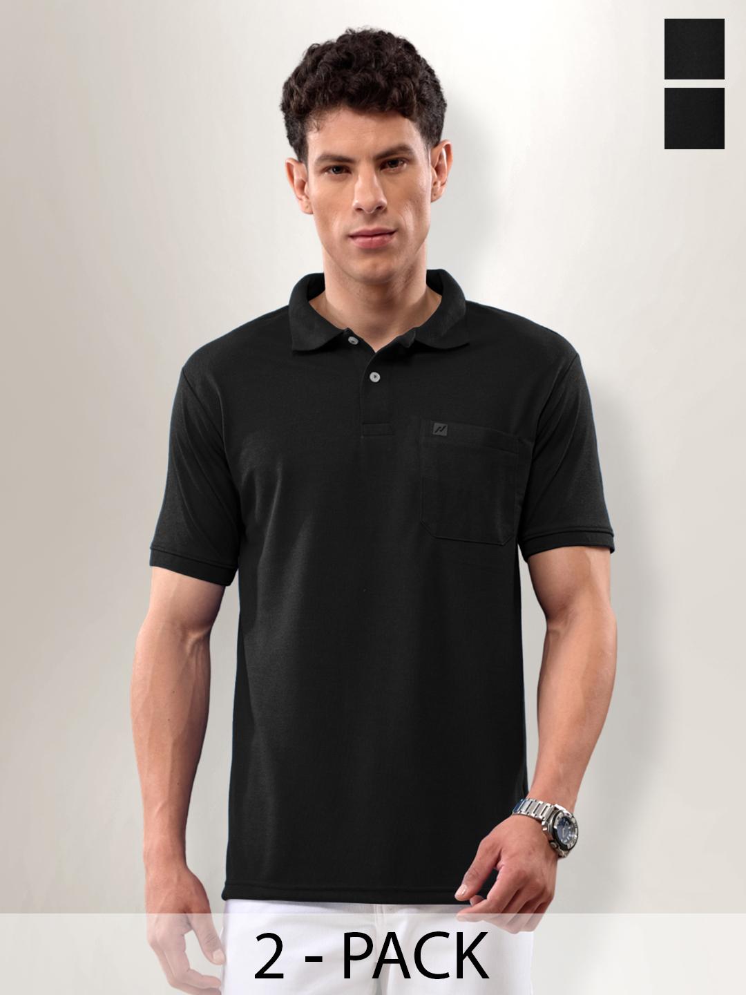 Buy LUX NITRO Pack Of 2 Polo Collar Anti Odour T Shirt - Tshirts for ...