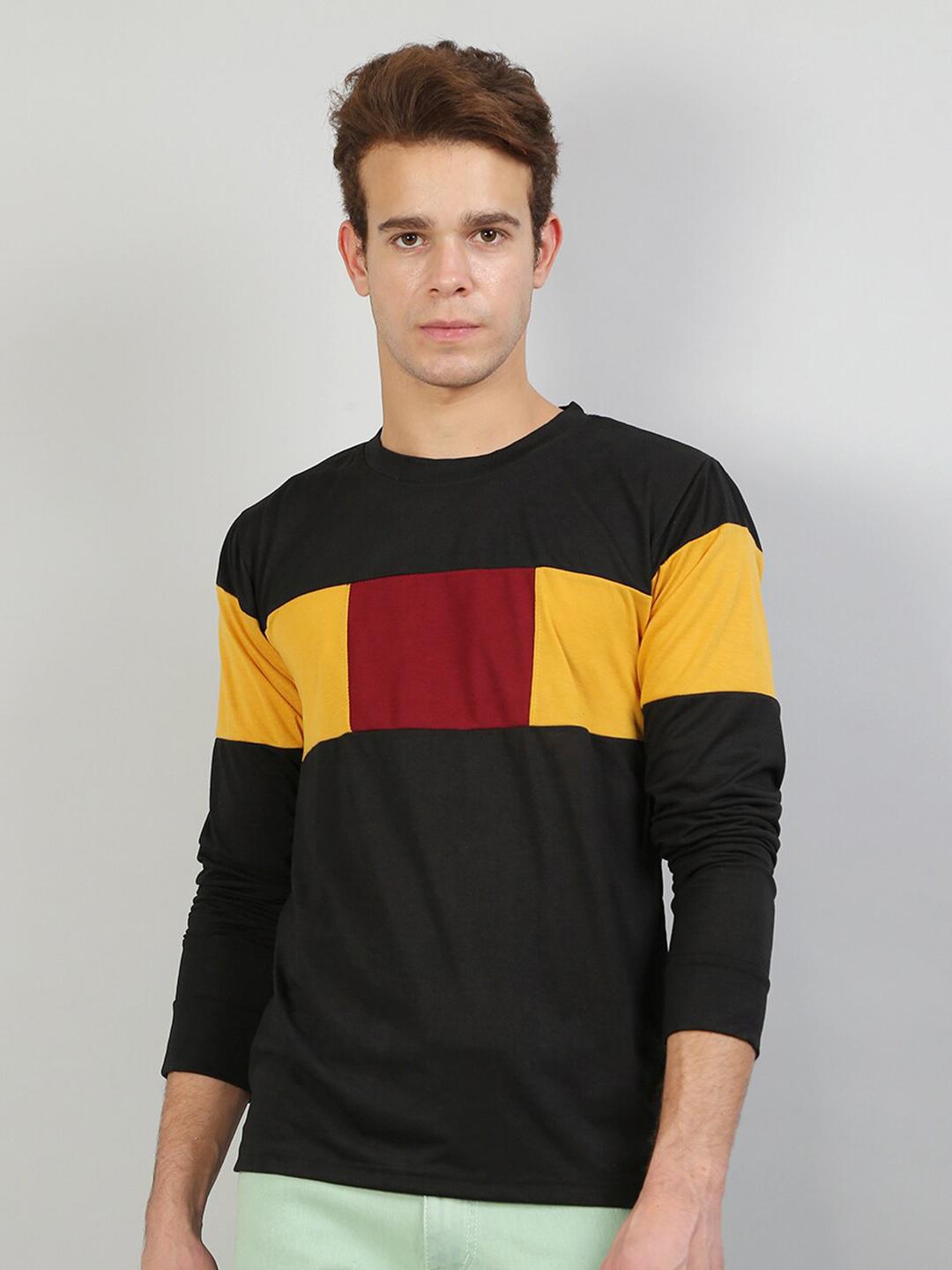 Buy Kushi Flyer Colourblocked Long Sleeves Cotton T Shirt - Tshirts for ...