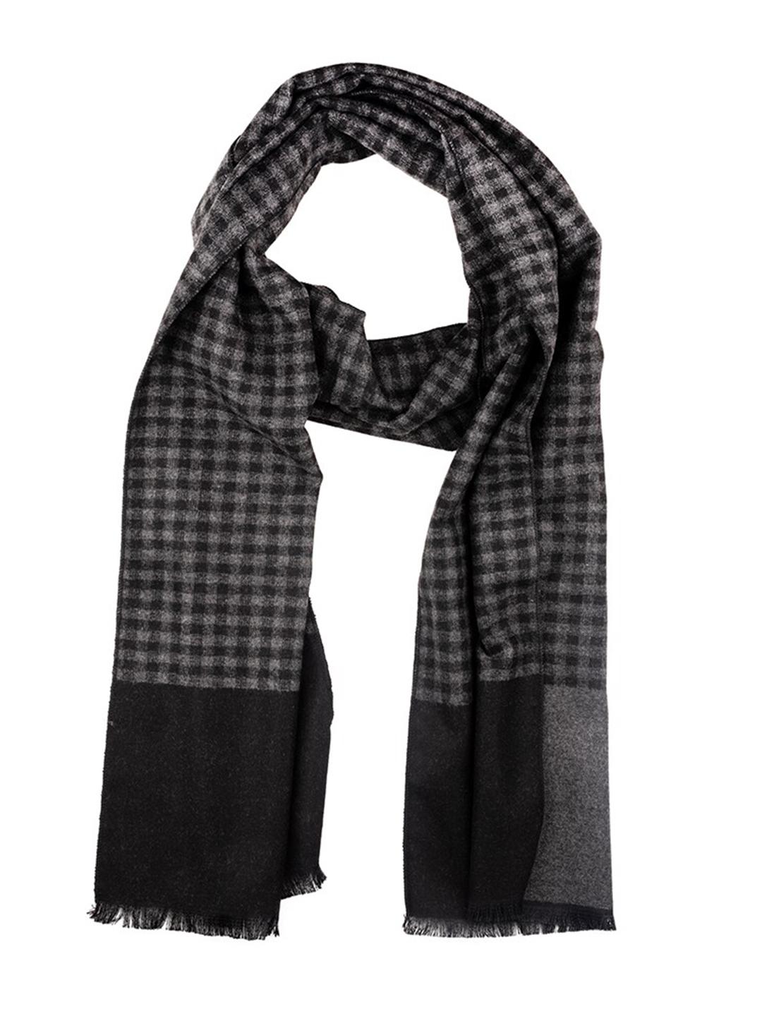 Buy The Tie Hub Men Checked Woolen Scarf With Frayed Border - Scarves ...