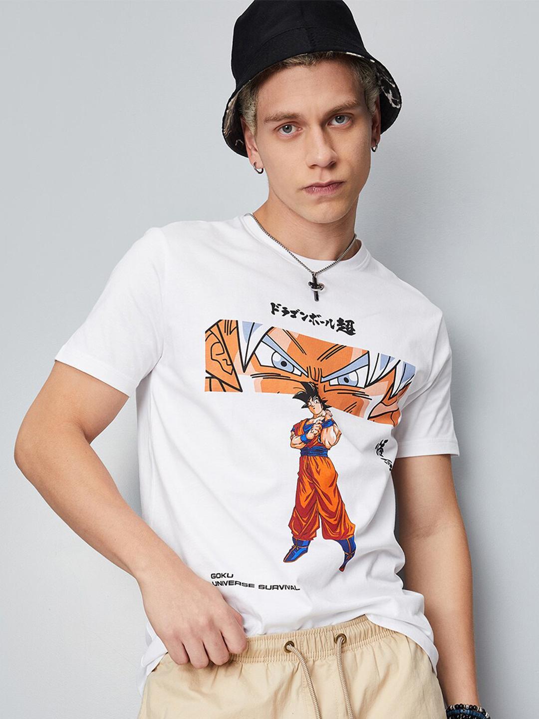 Buy Max Men White Pure Cotton Printed T Shirt - Tshirts for Men ...