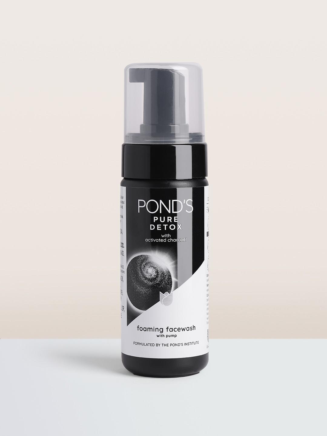 Buy Ponds Pure Detox Foaming Pump Face Wash With Activated Charcoal 150 ...