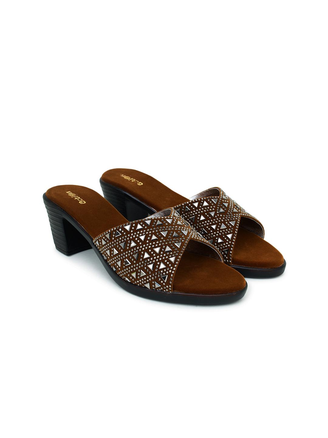 Buy Action Embellished Open Toe Suede Block Heels - Heels for Women ...