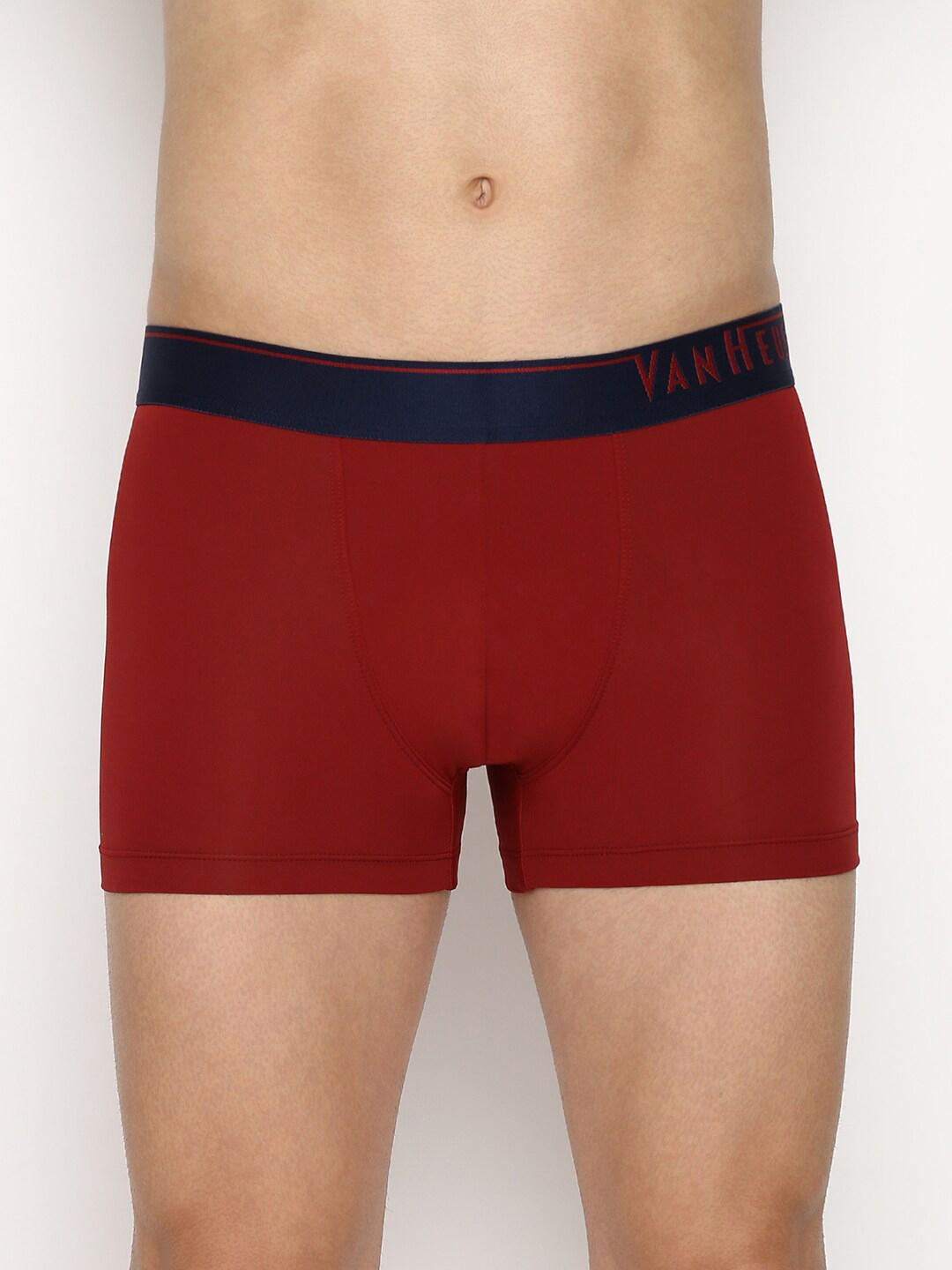 Buy Van Heusen Innerwear Men Tomato Red Solid 4 Way Stretch Body ...