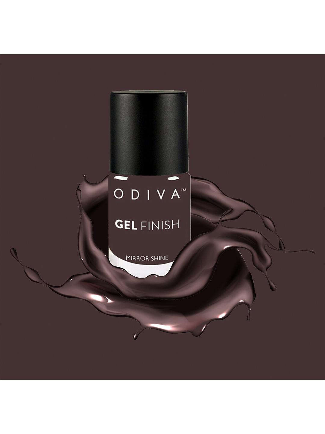 Buy ODIVA Gel Finish Long Wearing Nail Polish 11 Ml Coco Paradise Brown ...
