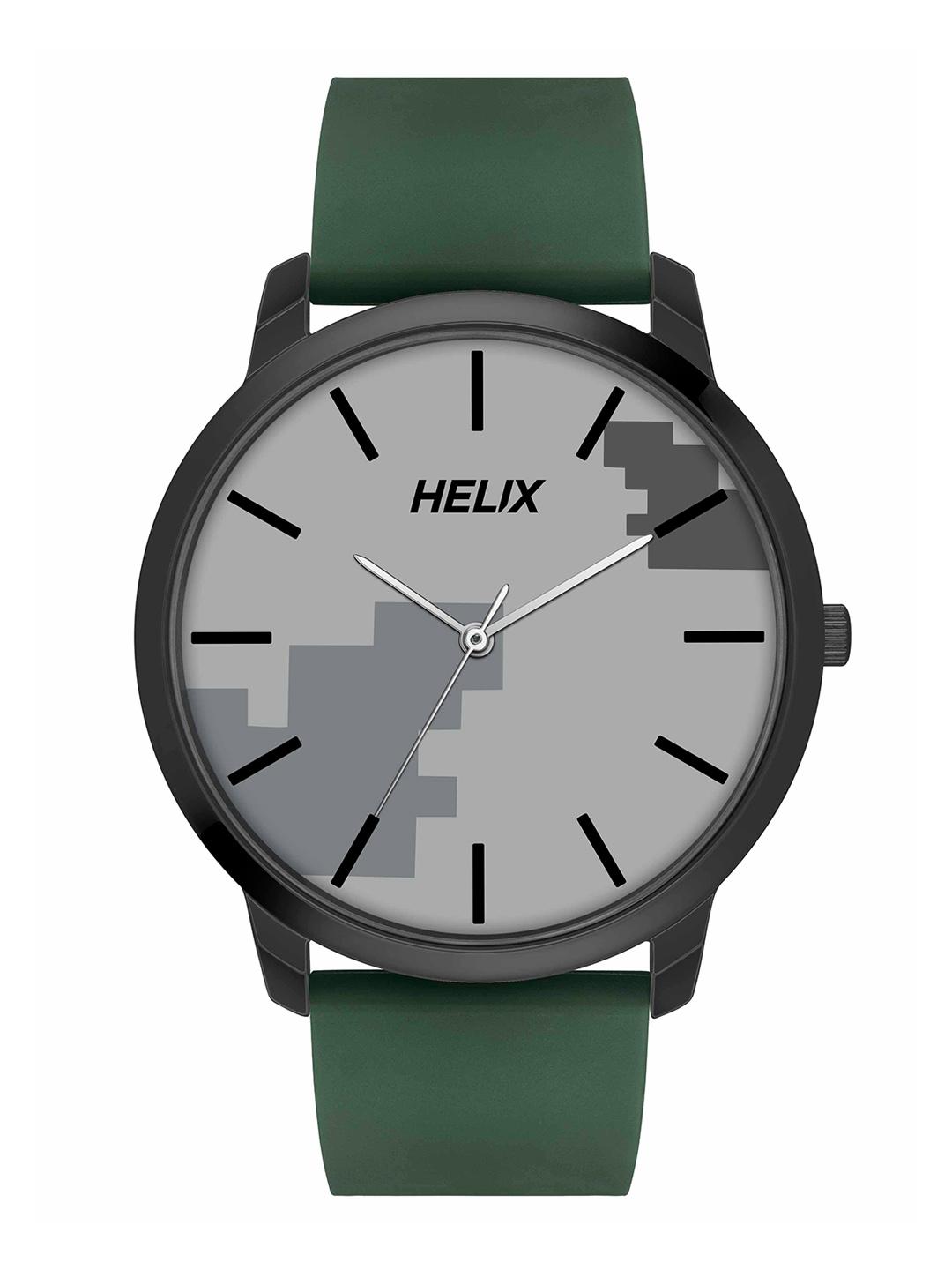 Buy Helix By Timex Grey Round Dial Analog Silicone Men Watch TW039HG19 ...