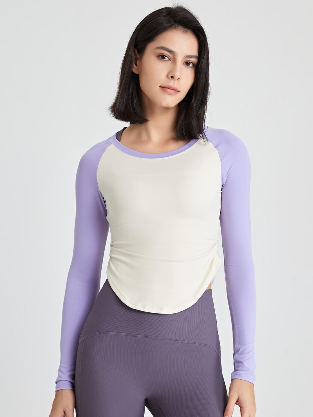 Buy JC Collection Side Ruched Round Neck Raglan Sleeves Top - Tops for ...
