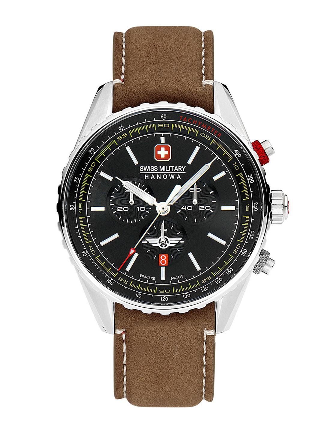 Buy SWISS MILITARY HANOWA Men Leather Straps Analogue Chronograph Swiss ...