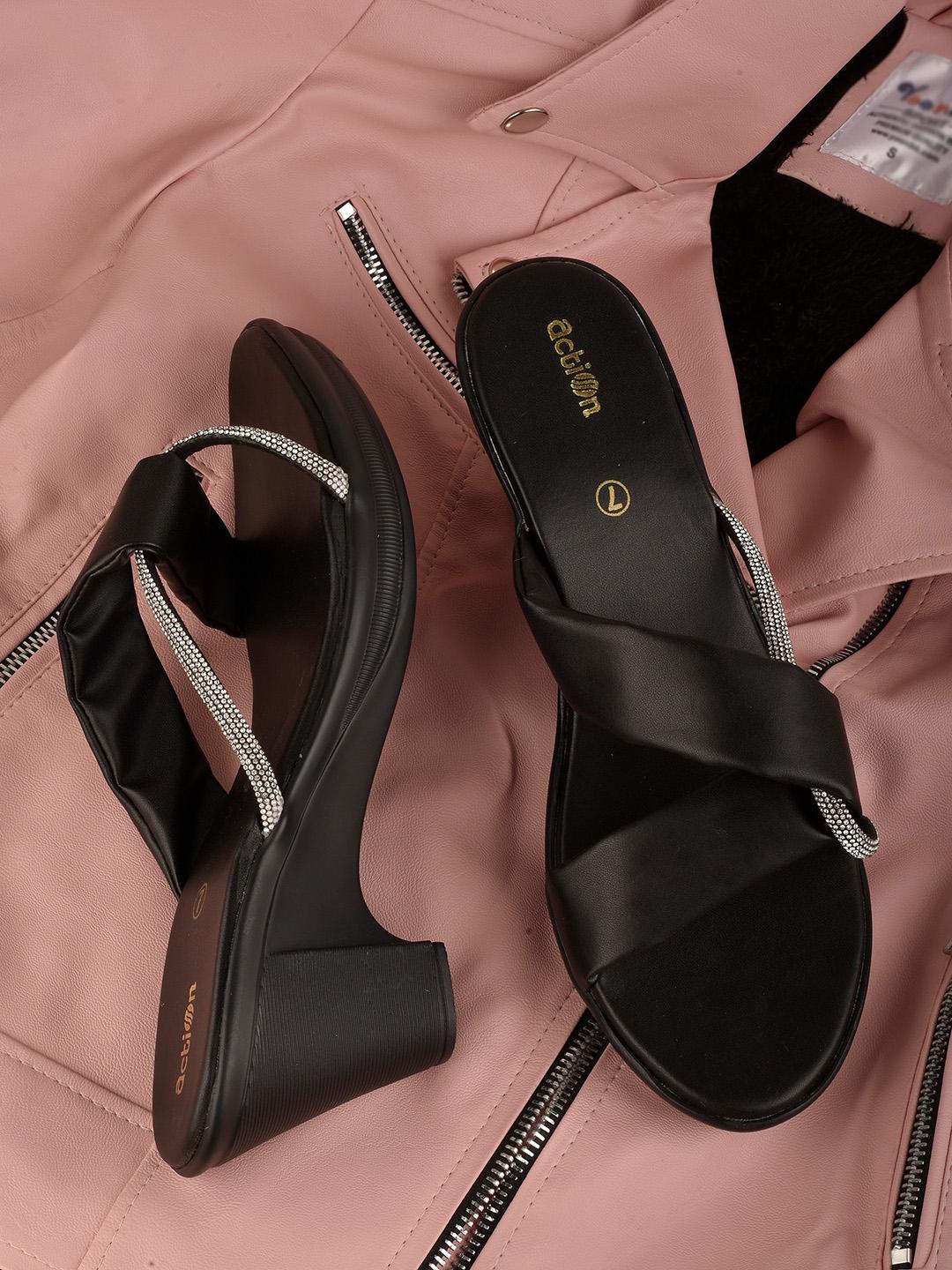 Buy Action Embellished Block Heels - Heels for Women 22525302 | Myntra