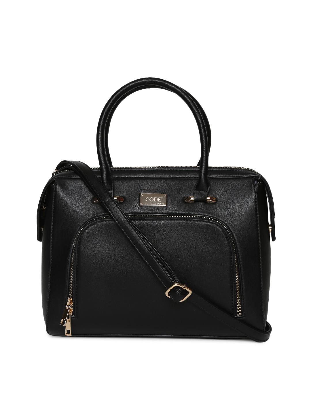 Buy CODE By Lifestyle Black Solid Shoulder Bag - Handbags for Women ...