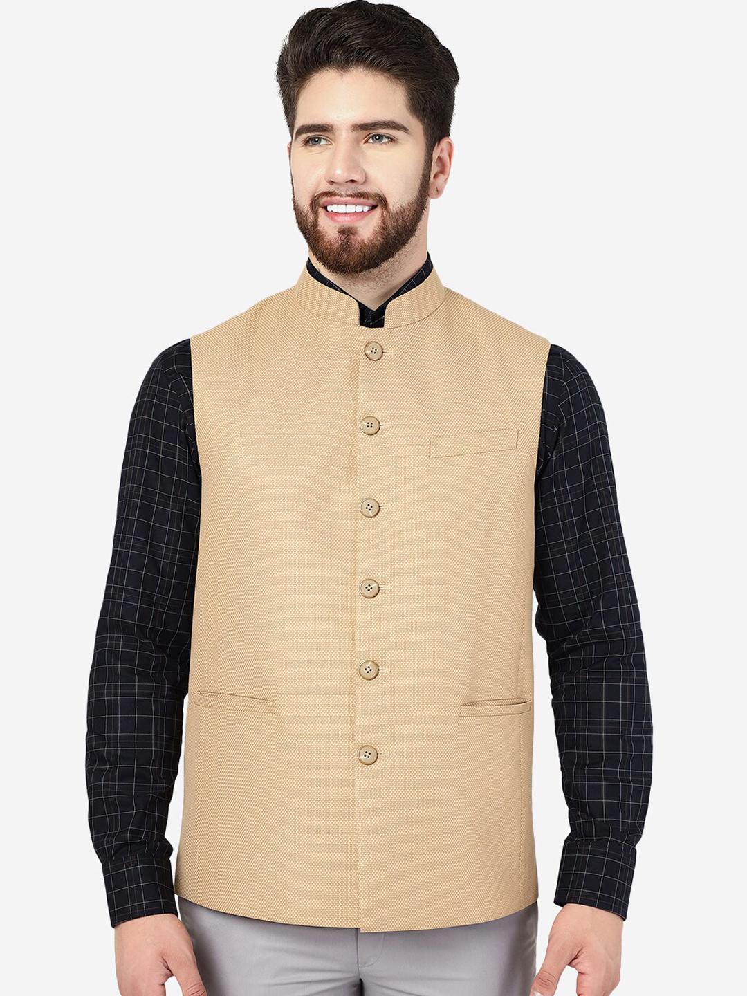 Buy MODI JACKET Self Design Pure Wool Nehru Jacket - Nehru Jackets for ...